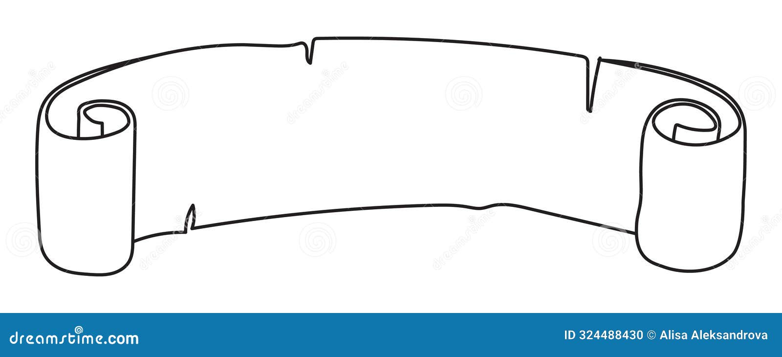 Vector Ancient Papyrus Ribbon. Hand Drawn Illustration of Scroll ...