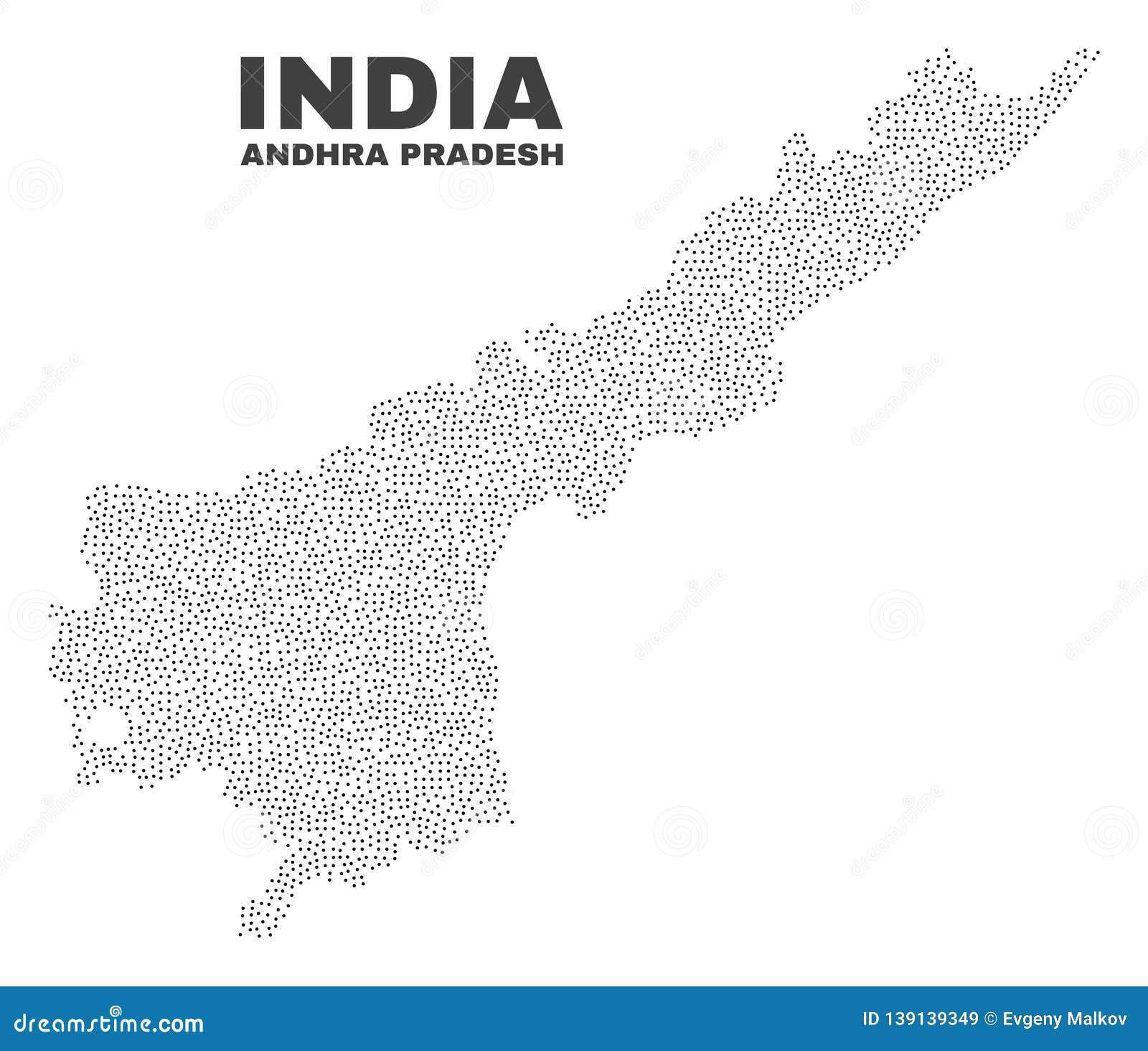 Vector Andhra Pradesh State Map of Points Stock Vector - Illustration ...