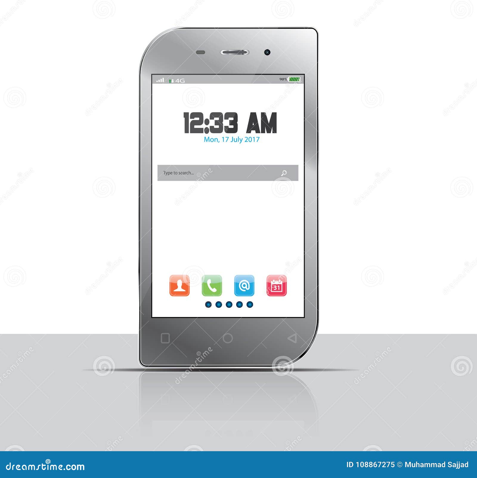 Vector Android Mobile Phone Touch Screen Illustration Editorial Image ...