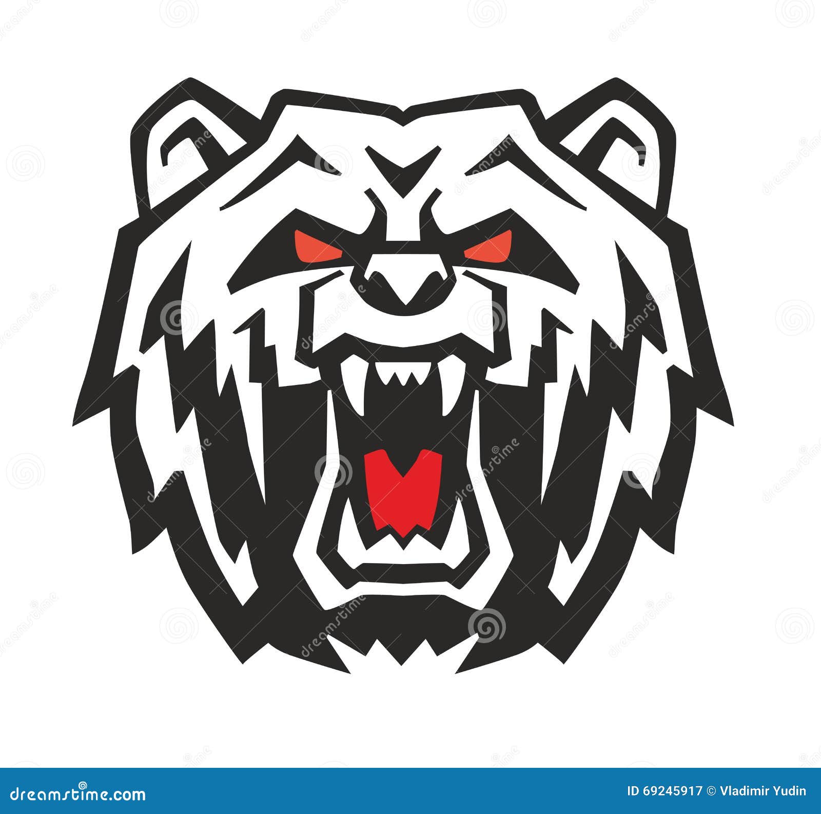 Vector Of An Angry Panther Head On Red Background. Wild Animals. Angry ...