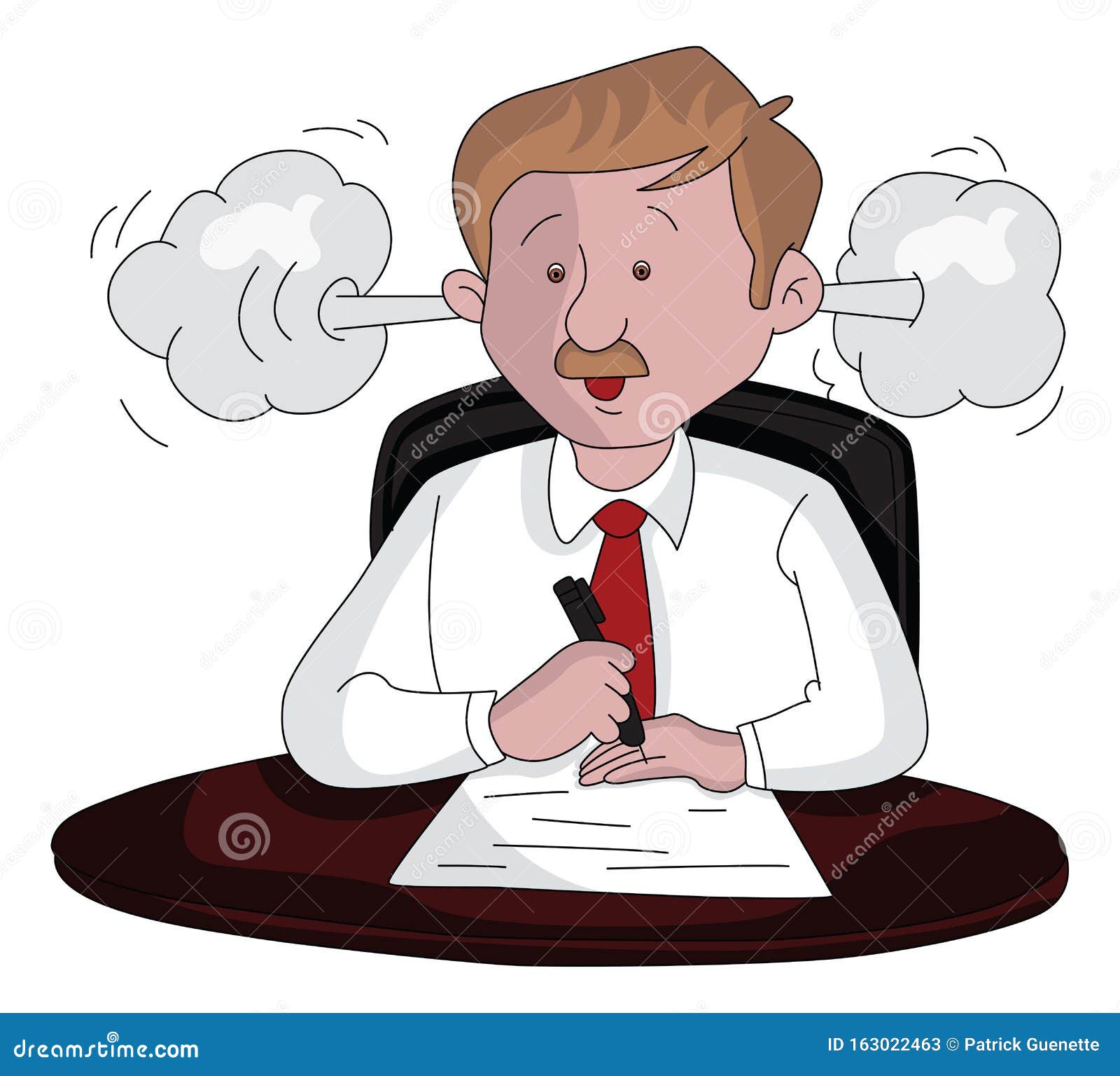 Vector of an Angry Businessman at Work Stock Vector - Illustration of ...