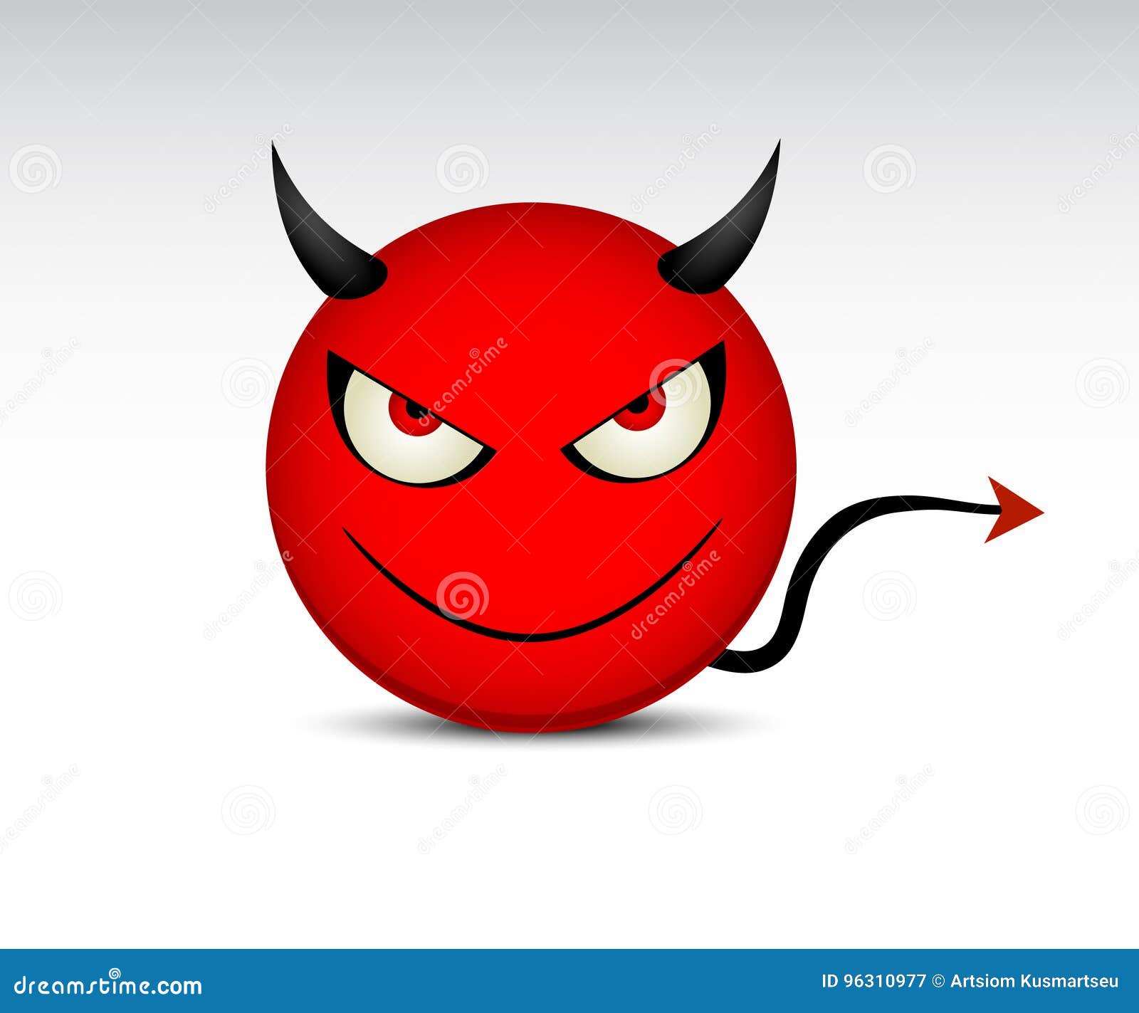 Angry Devil Face Emoji Line Icon Cartoon Vector | CartoonDealer.com ...