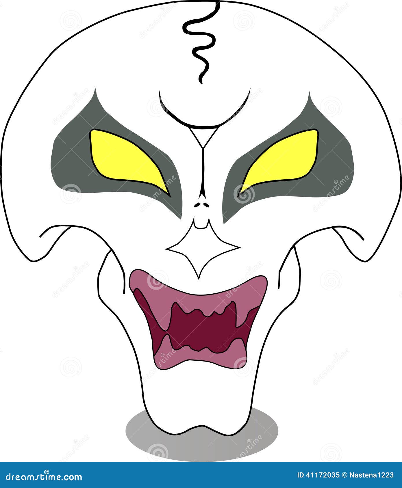 Vector angry face, skull stock vector. Illustration of grimace - 41172035