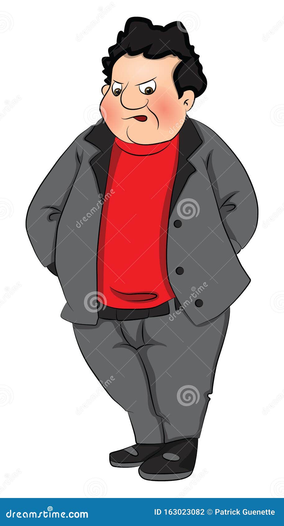 Vector of an angry fat man stock vector. Illustration of disappointed ...