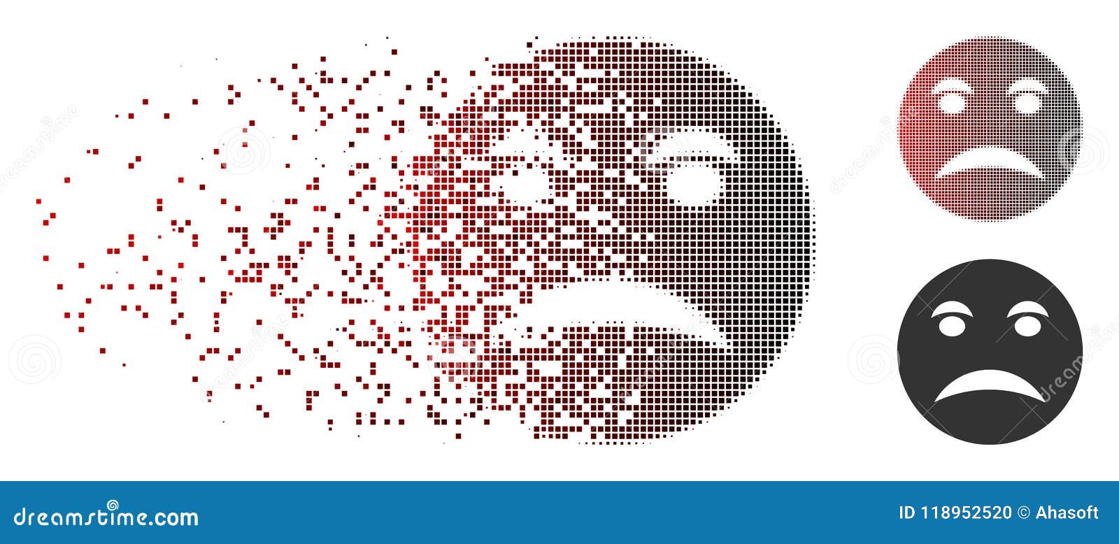 Dispersed Pixel Halftone Angry Smiley Icon Stock Vector - Illustration ...