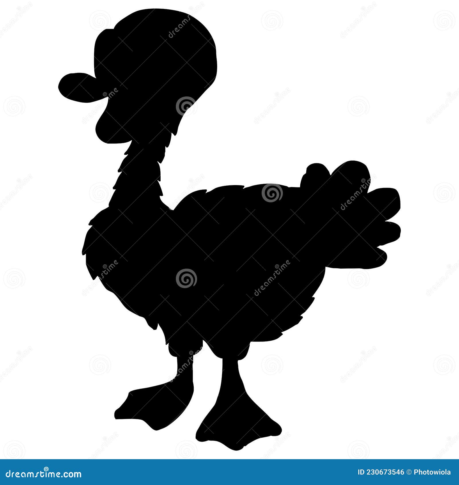 Vector Animal Illustration. Black Duck on a White Background Stock ...