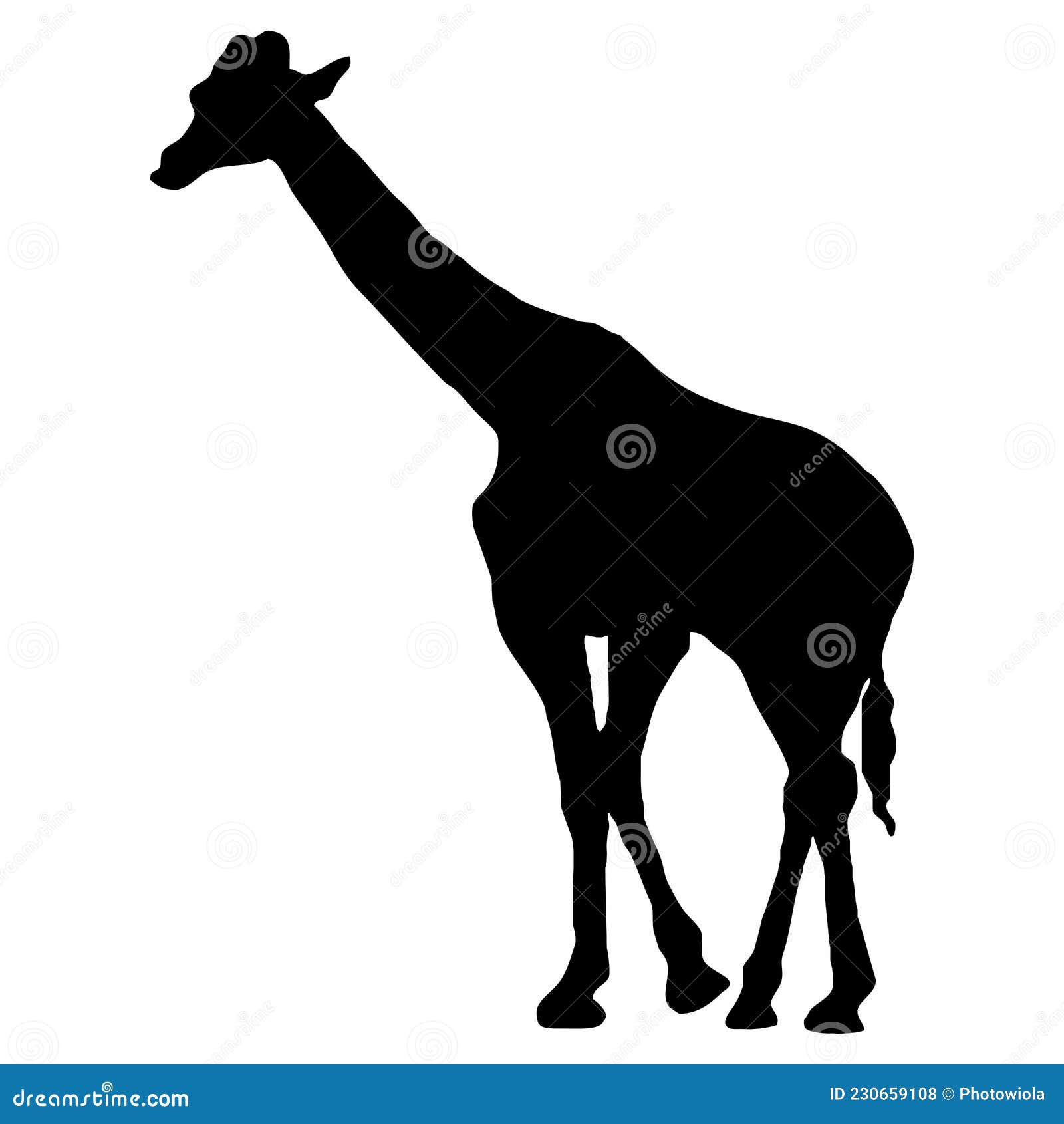 Vector Animal Illustration. Black Giraffe on a White Background. Stock ...