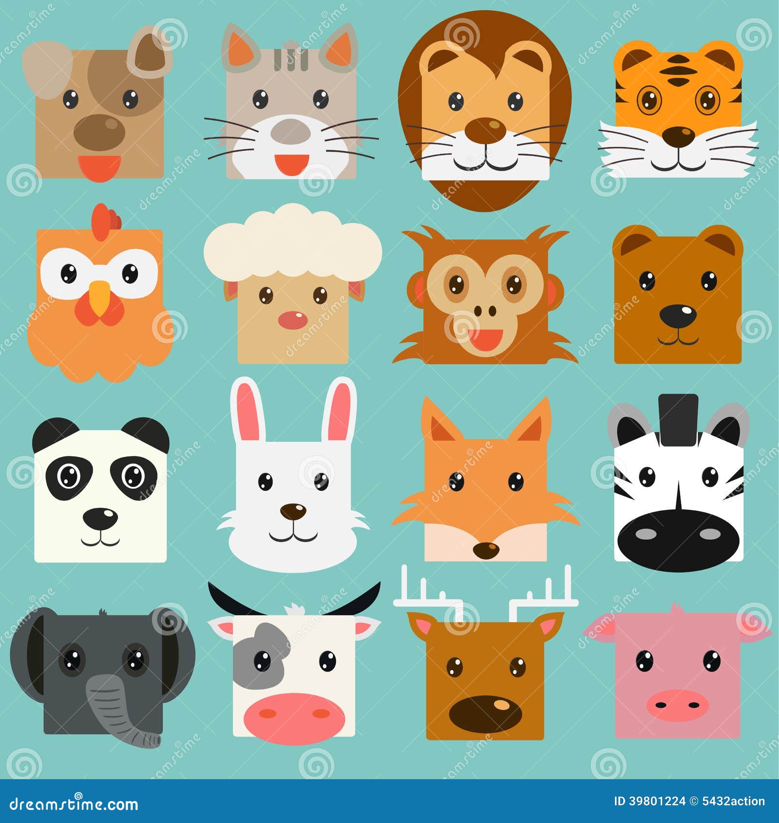 Vector of Animal set stock illustration. Illustration of monkey - 39801224