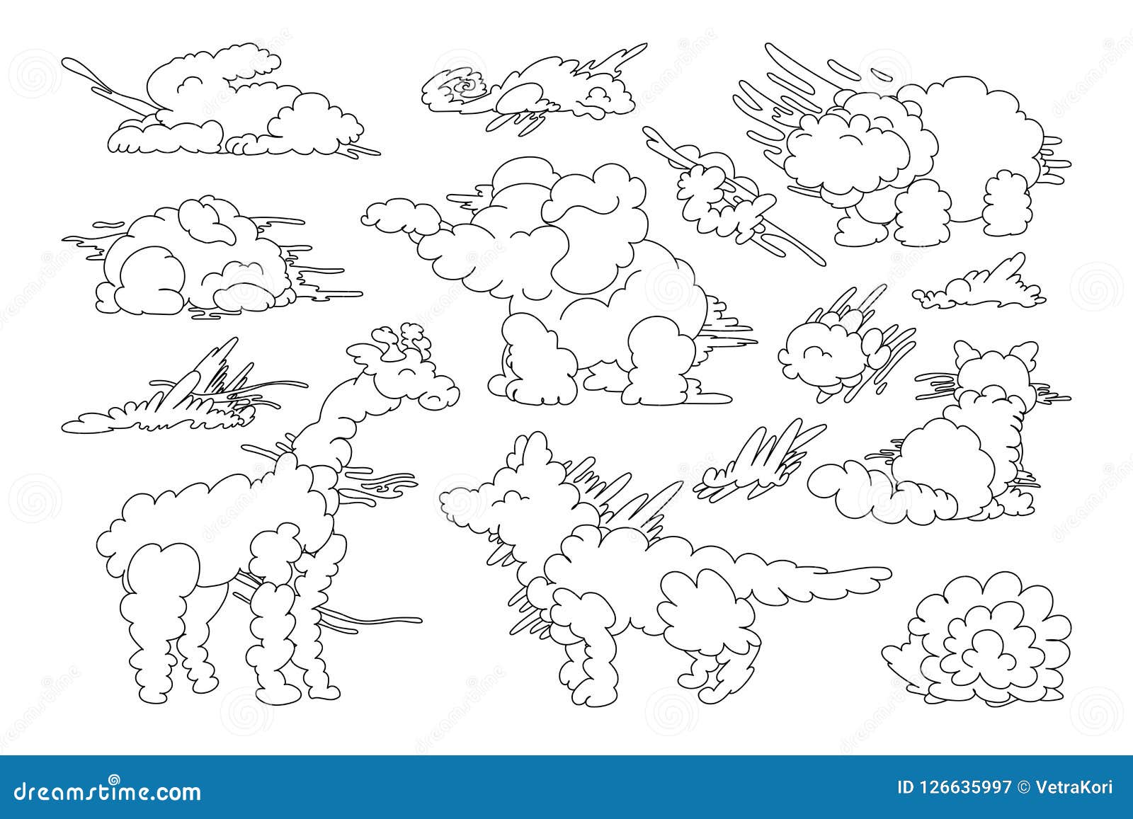 Vector Animal Shaped Cloud Set Stock Vector - Illustration of ...