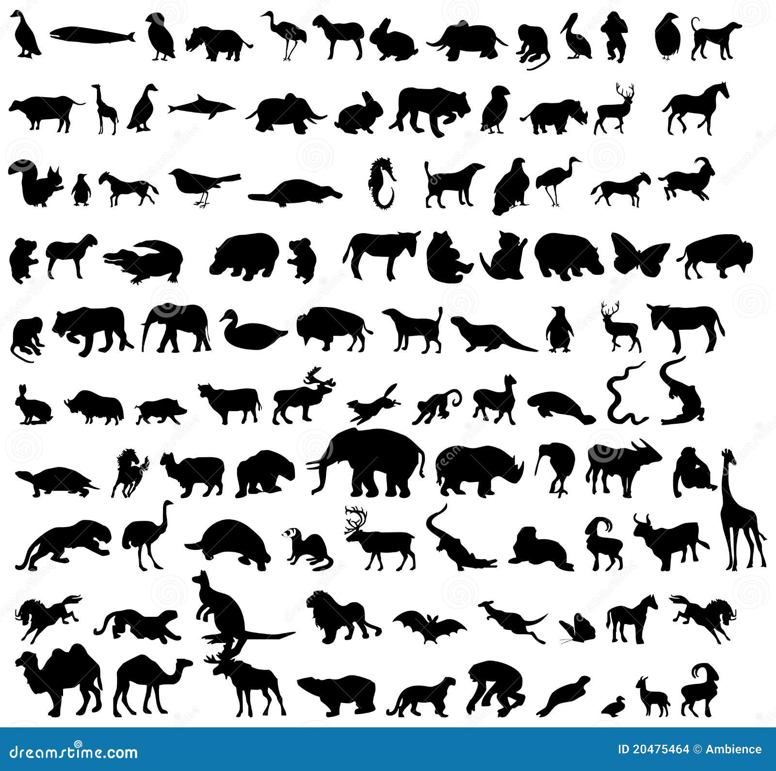 Vector animal silhouettes stock vector. Illustration of fishes - 20475464