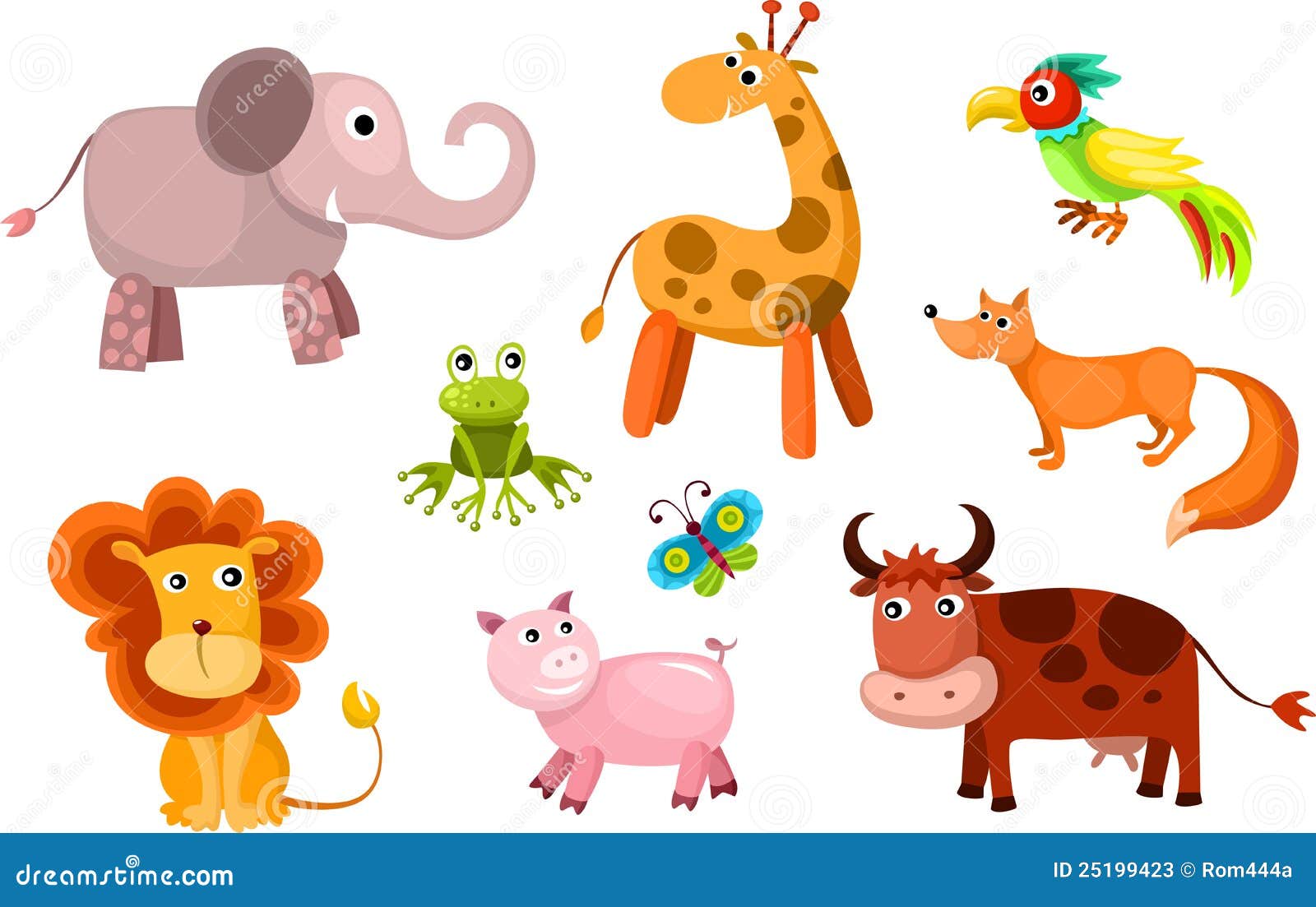 Vector animals set stock vector. Illustration of giraffe - 25199423