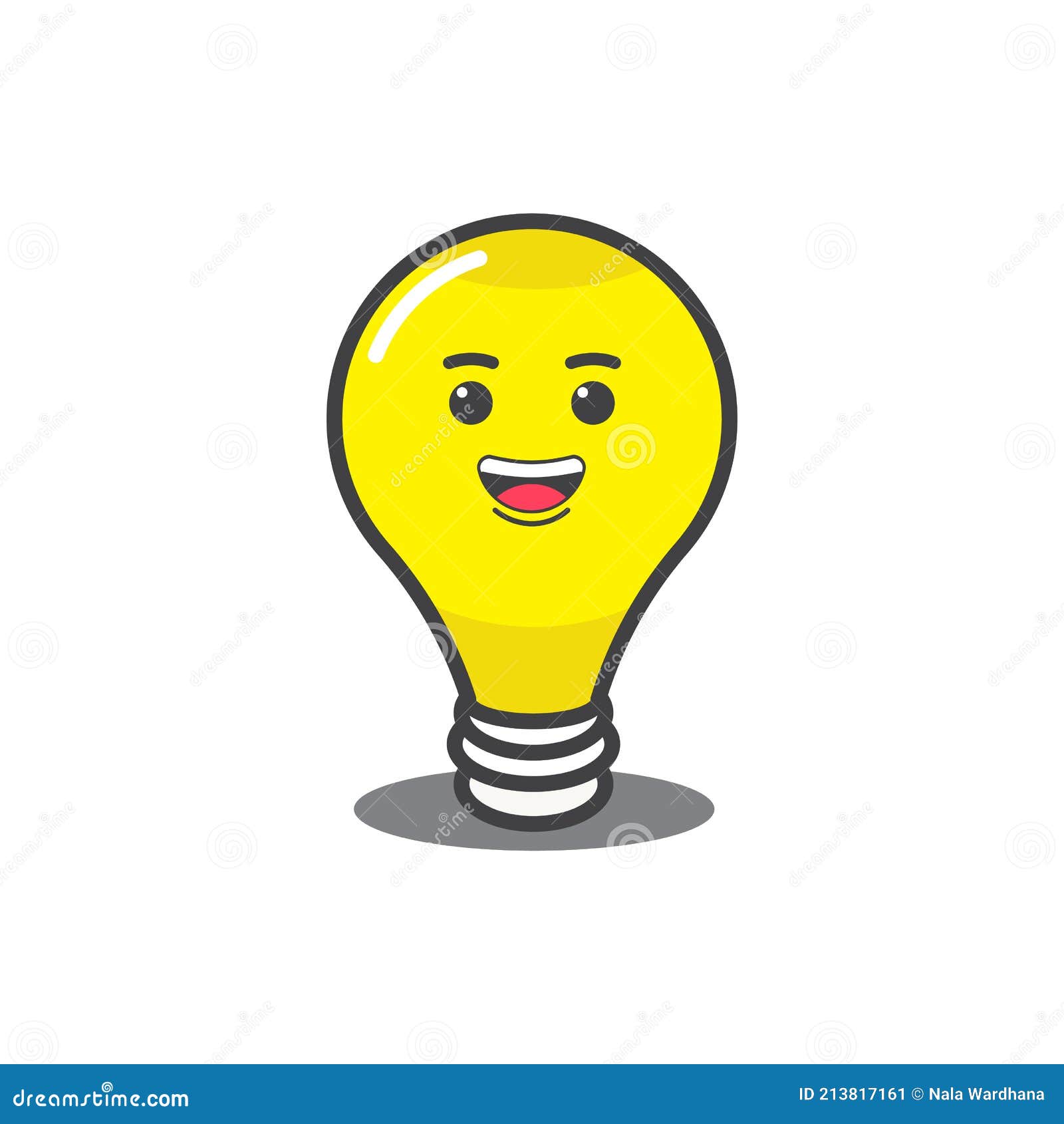 Vector Animation Icon Lamp Cartoon with Smile Stock Vector ...