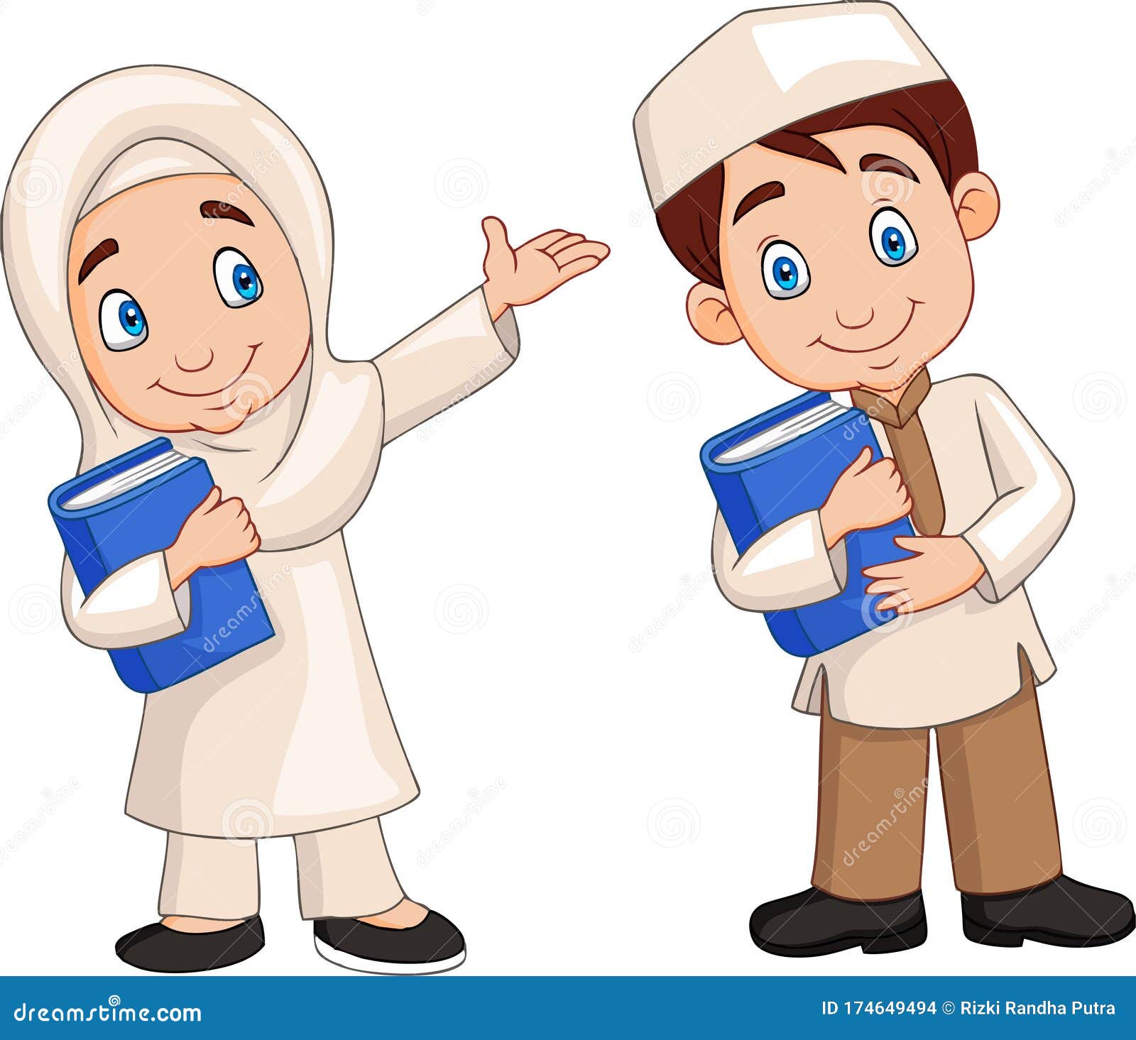 Vector and Animation of Smart Muslim Children Stock Vector ...