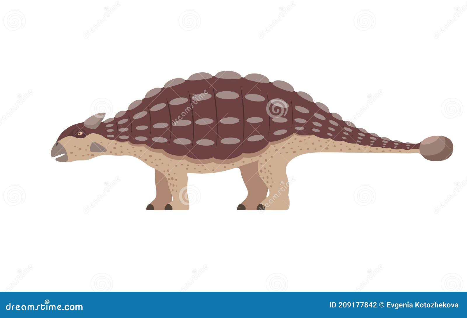 Vector Ankylosaurus Dinosaur Stock Vector - Illustration of prehistoric ...