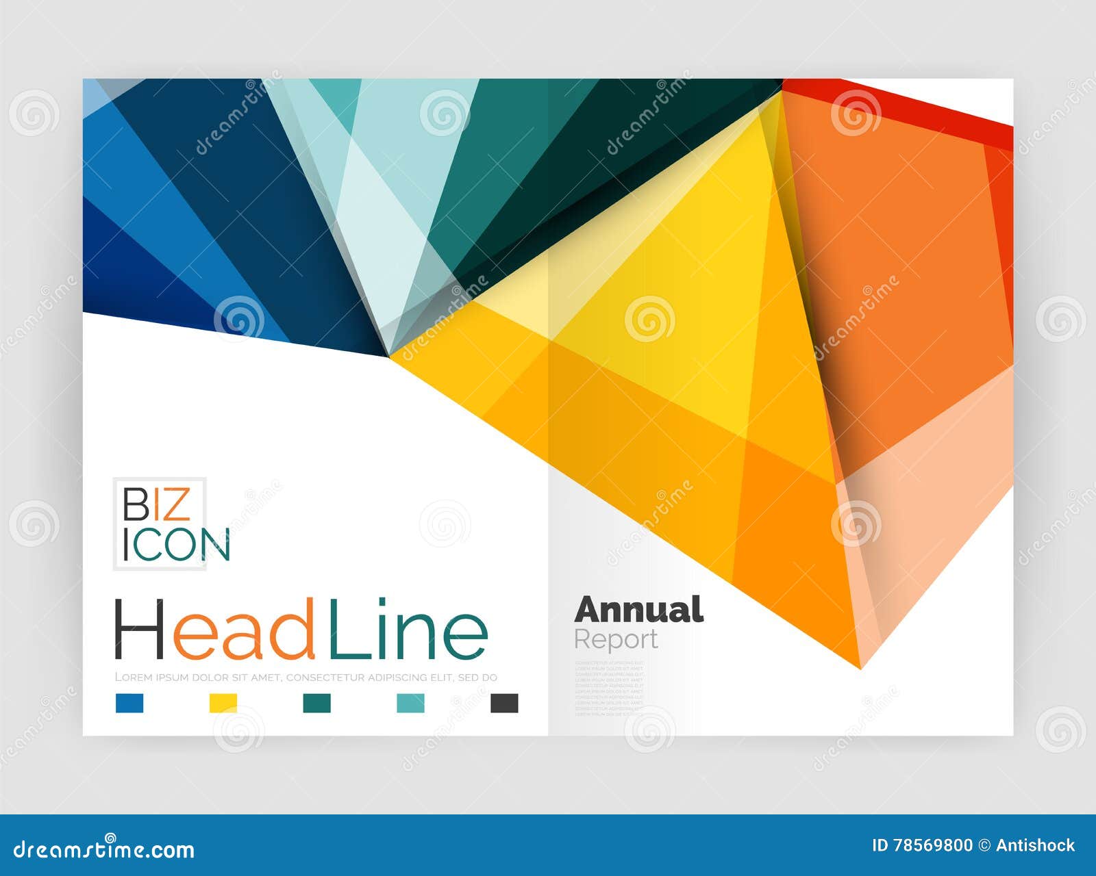 Vector Annual Report Geometric Template Stock Vector - Illustration of ...