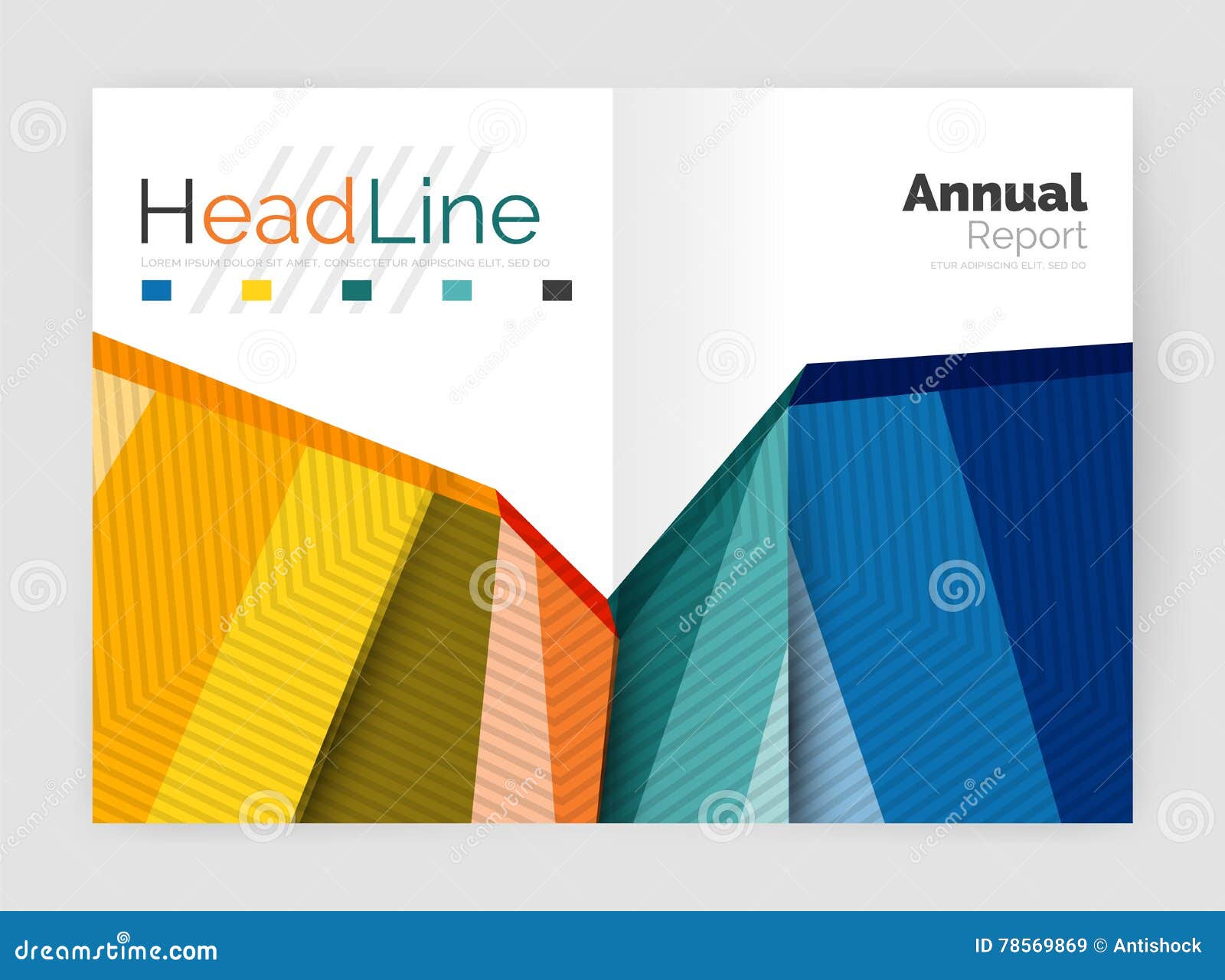 Vector Annual Report Geometric Template Stock Vector - Illustration of ...