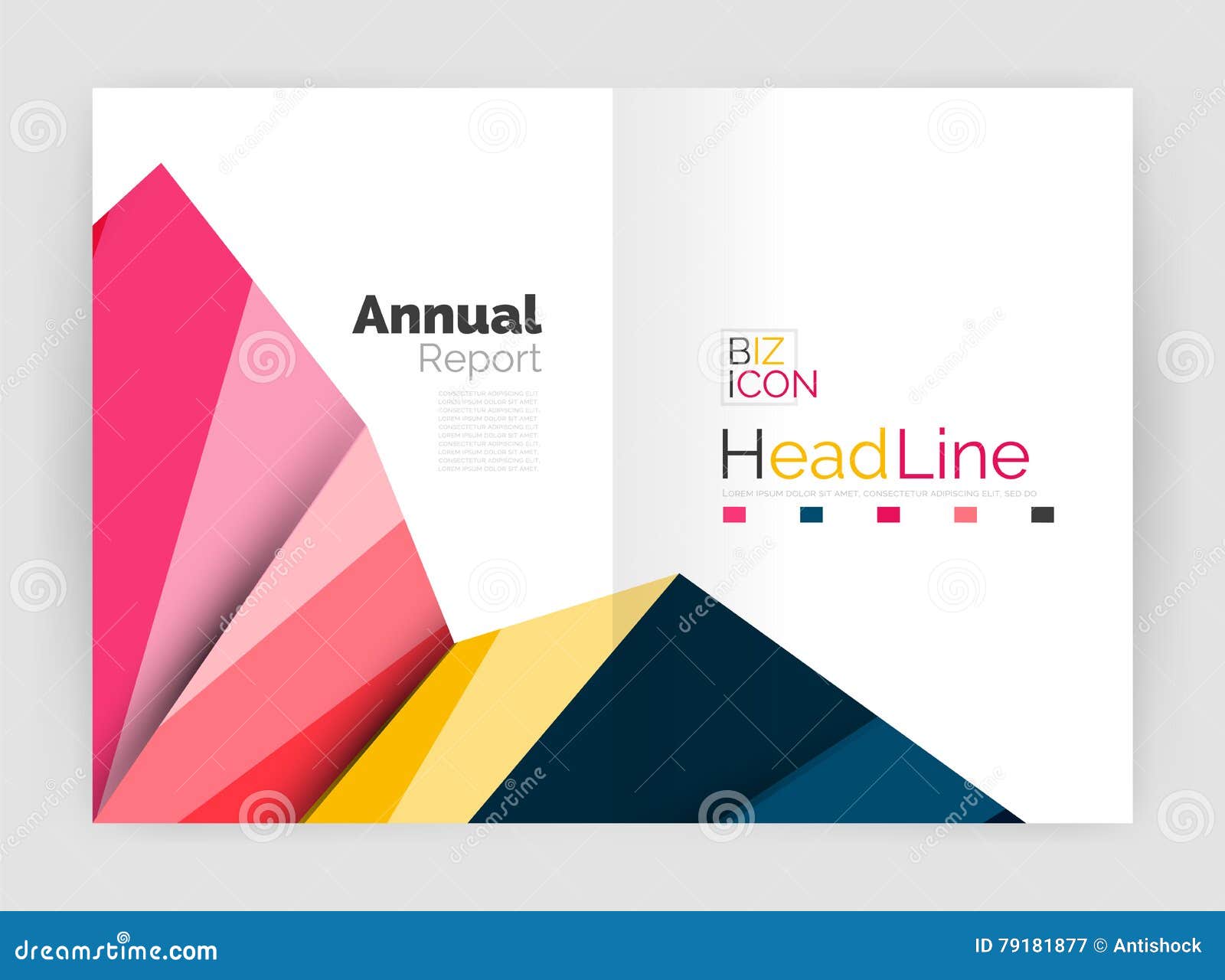 Vector Annual Report Geometric Template Stock Vector - Illustration of ...