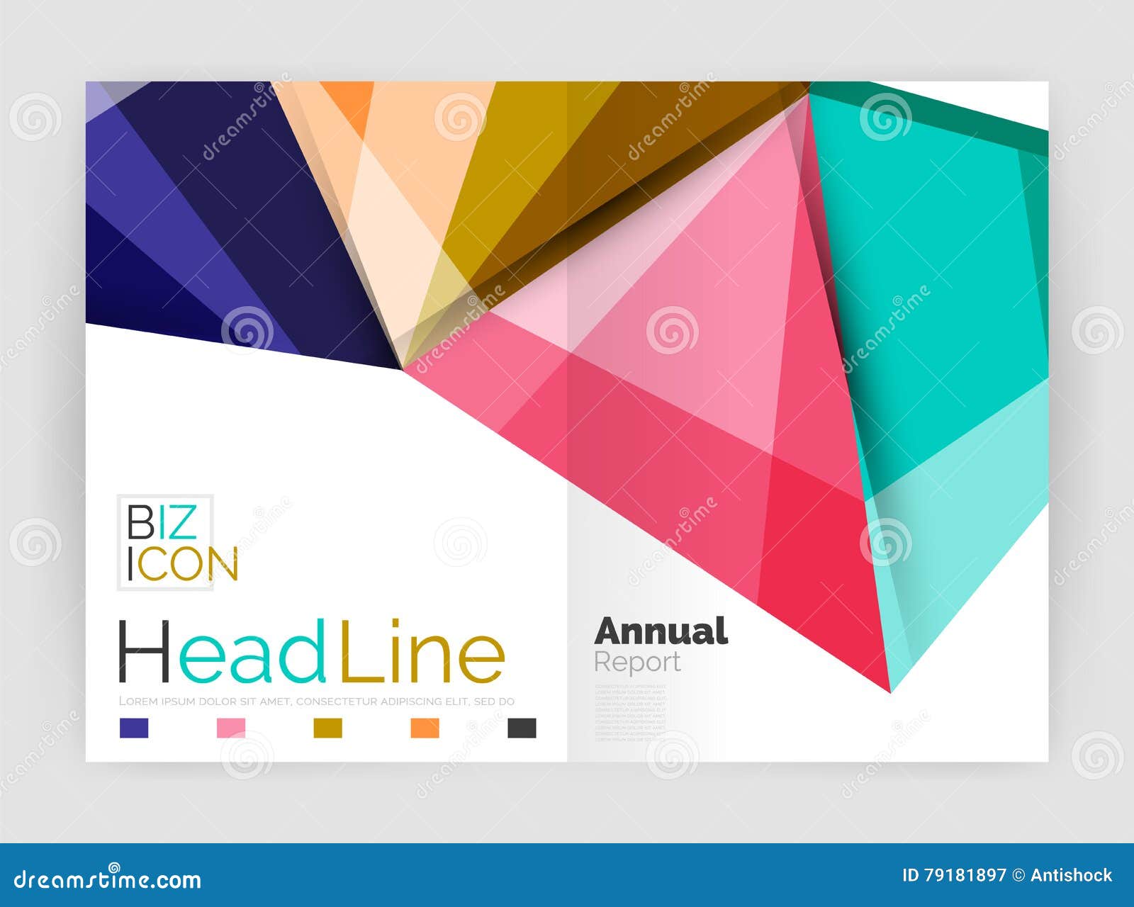 Vector Annual Report Geometric Template Stock Vector - Illustration of ...