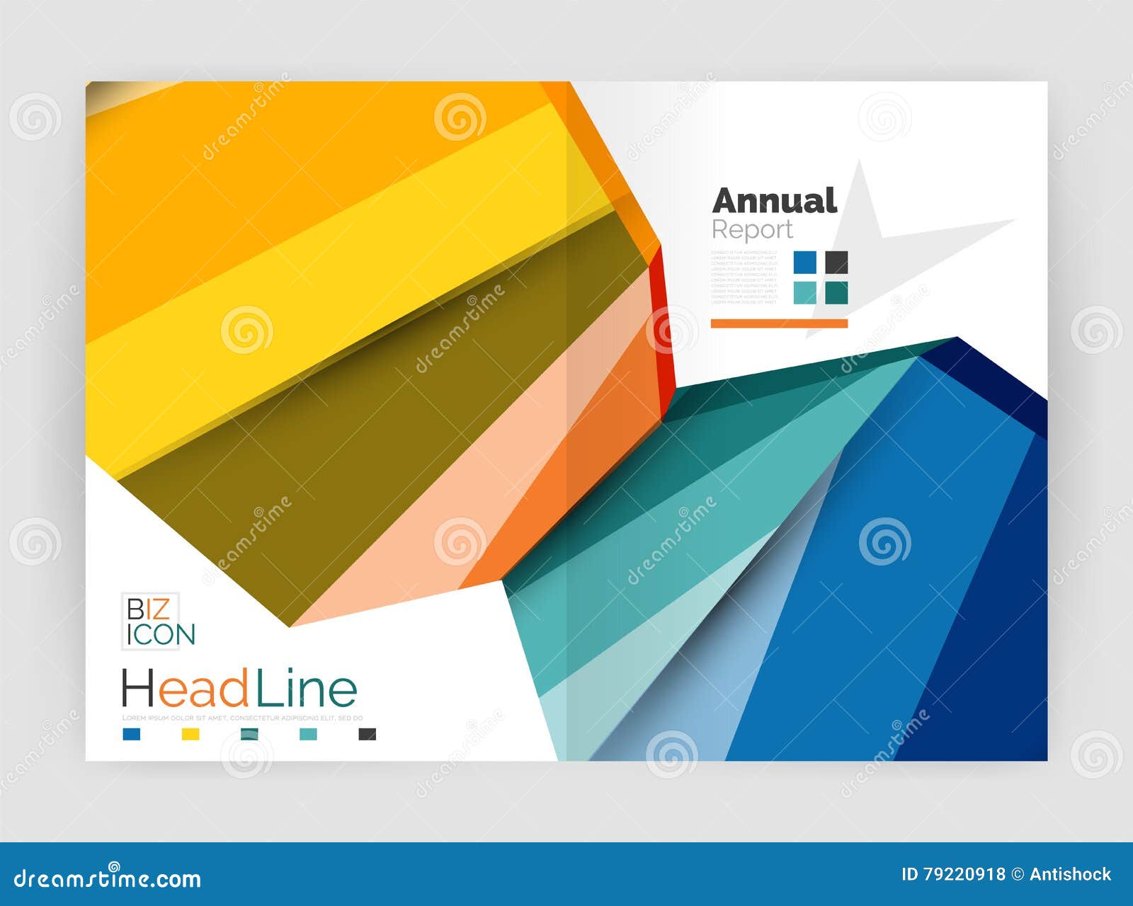 Vector Annual Report Geometric Template Stock Vector - Illustration of ...