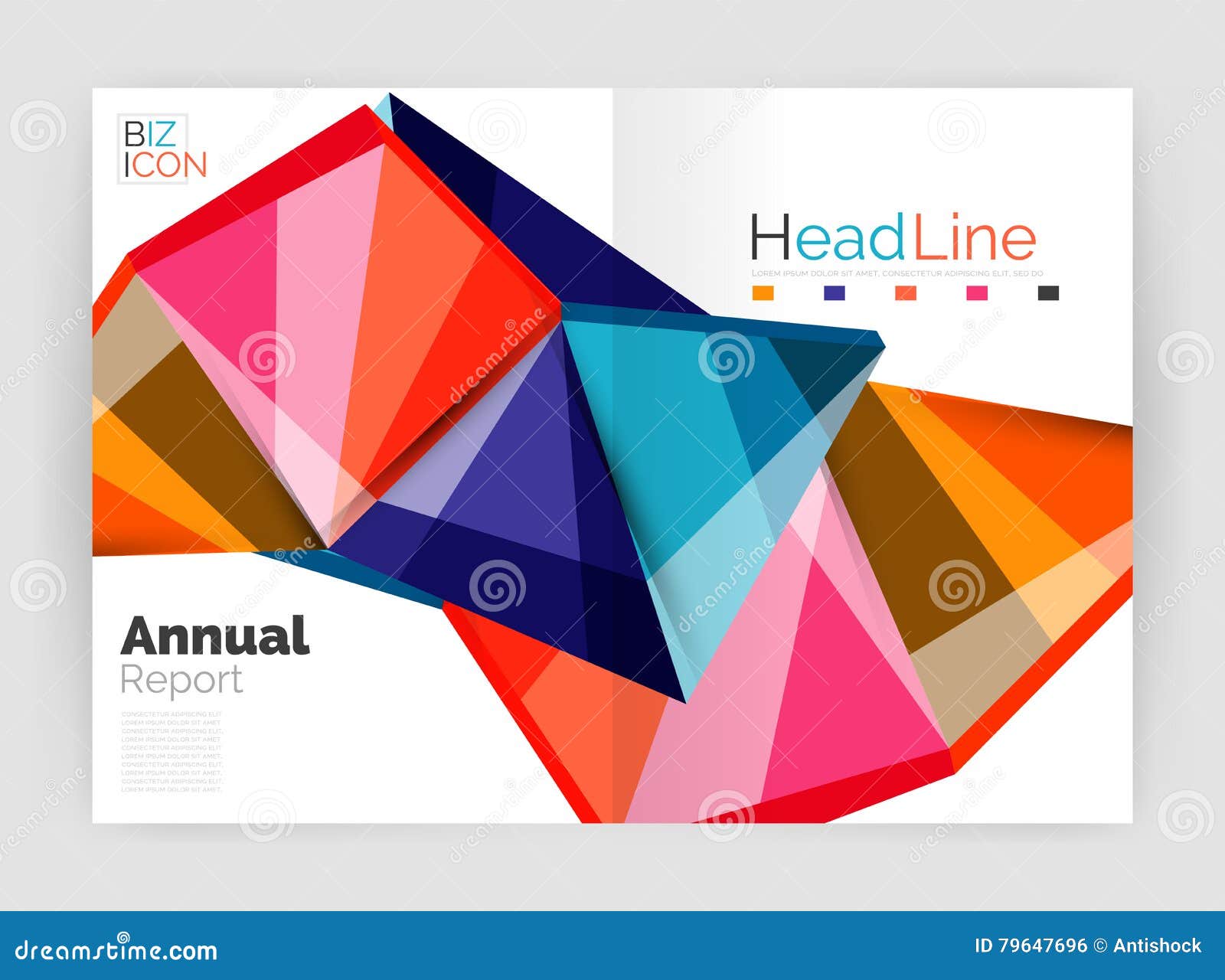 Vector Annual Report Geometric Template Stock Vector - Illustration of ...