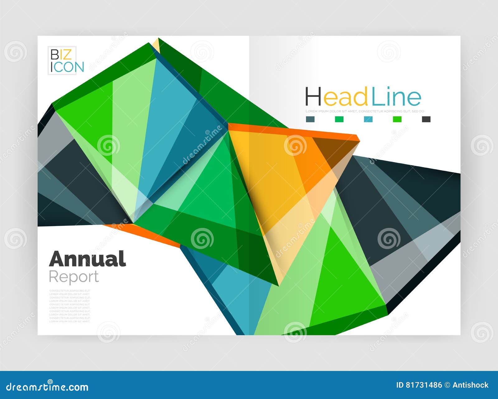 Vector Annual Report Geometric Template Stock Vector - Illustration of ...