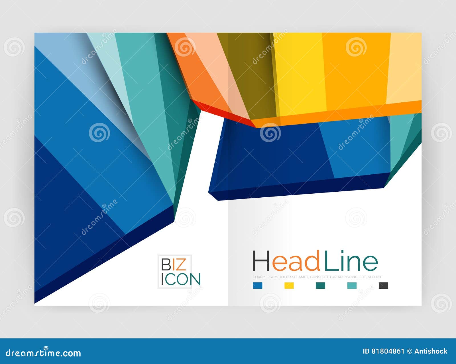 Vector Annual Report Geometric Template Stock Vector - Illustration of ...