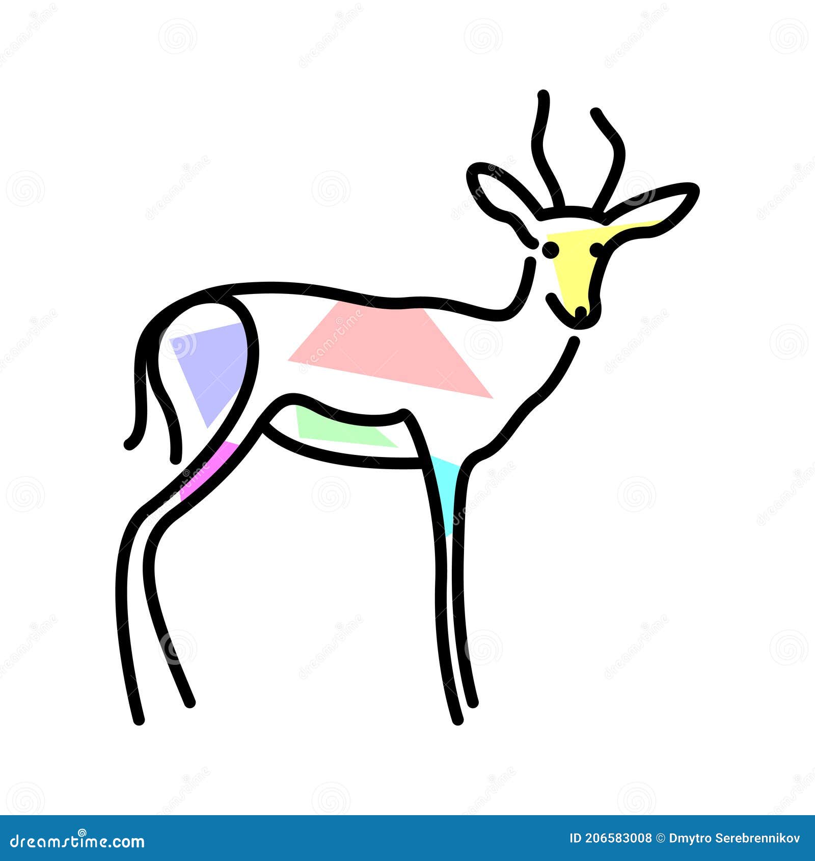 Vector Antelope in Filling Shapes Style Stock Illustration ...