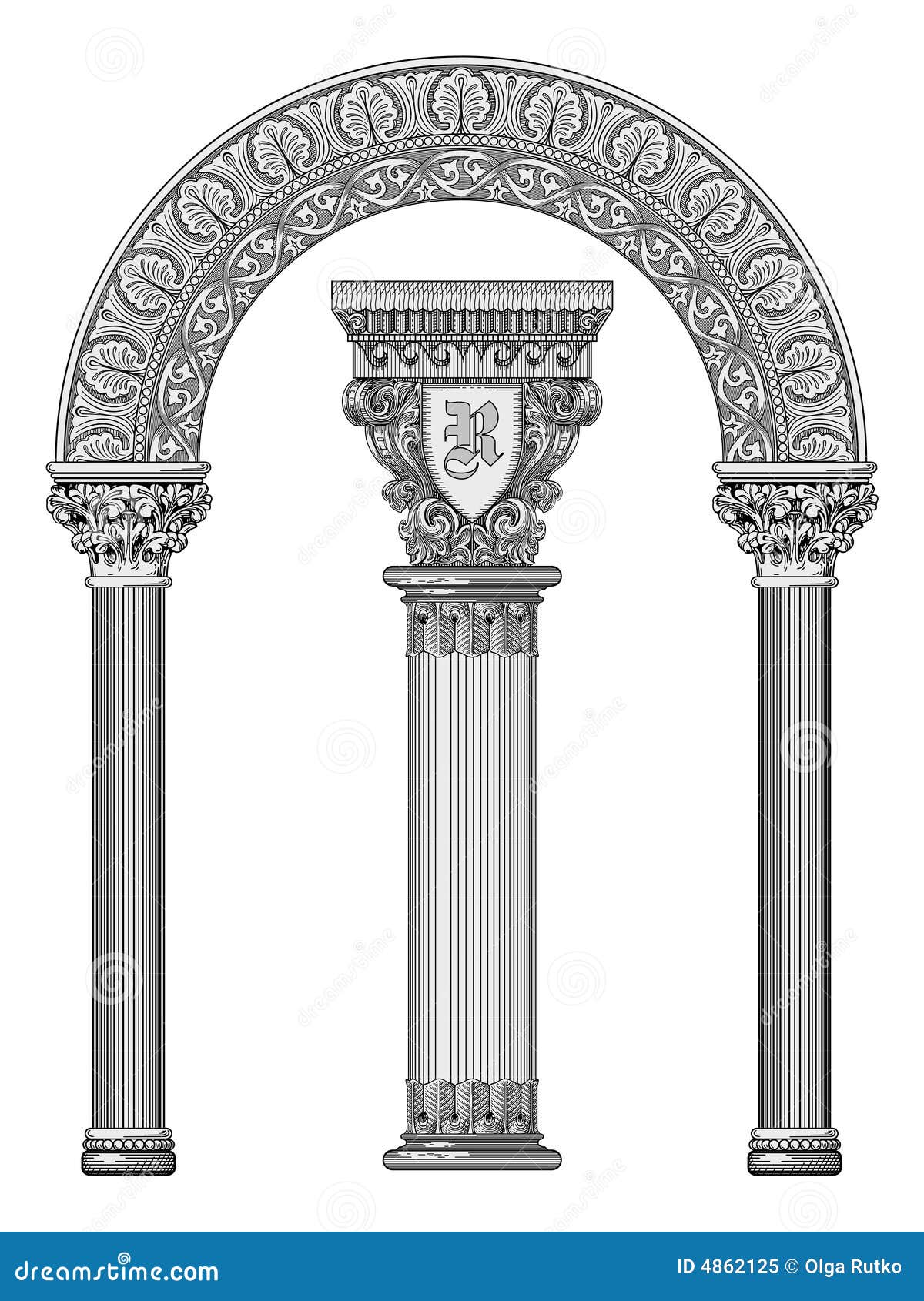 Vector Antiguo De Las Columnas Ilustración del Vector - Ilustración de ...