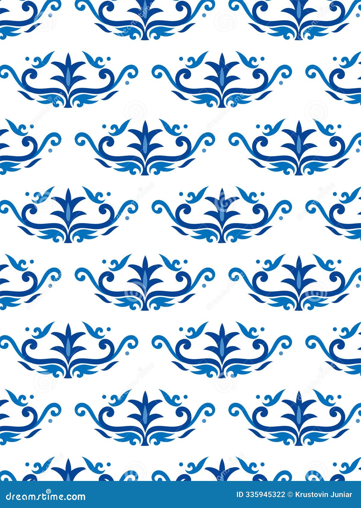 Vector Antique Porcelain Seamless Pattern Stock Illustration ...