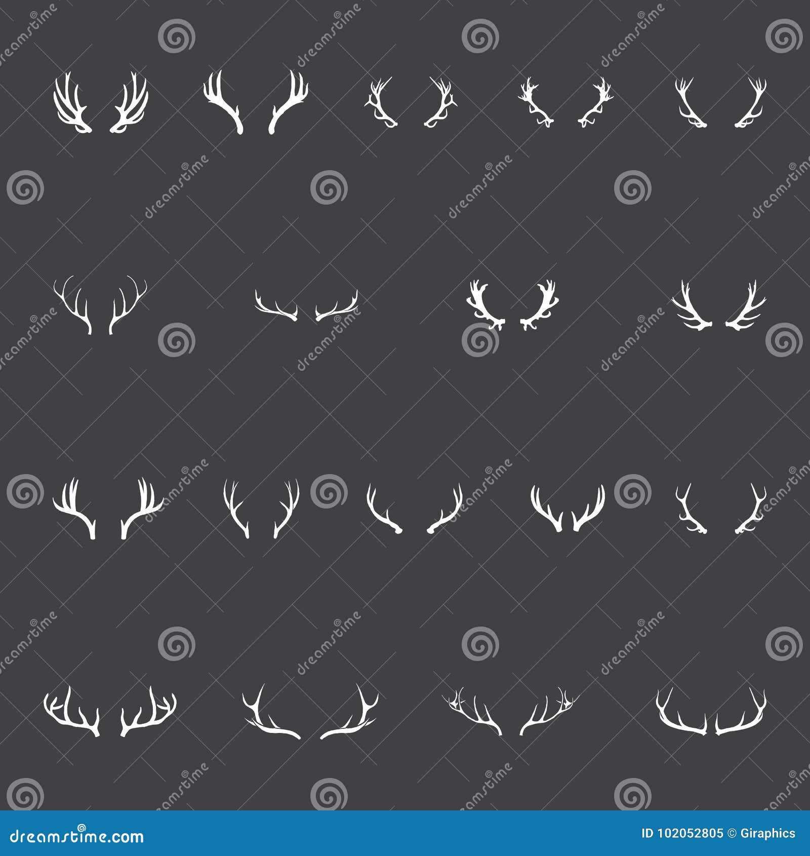 Vector Antler Icon Set | CartoonDealer.com #49075565