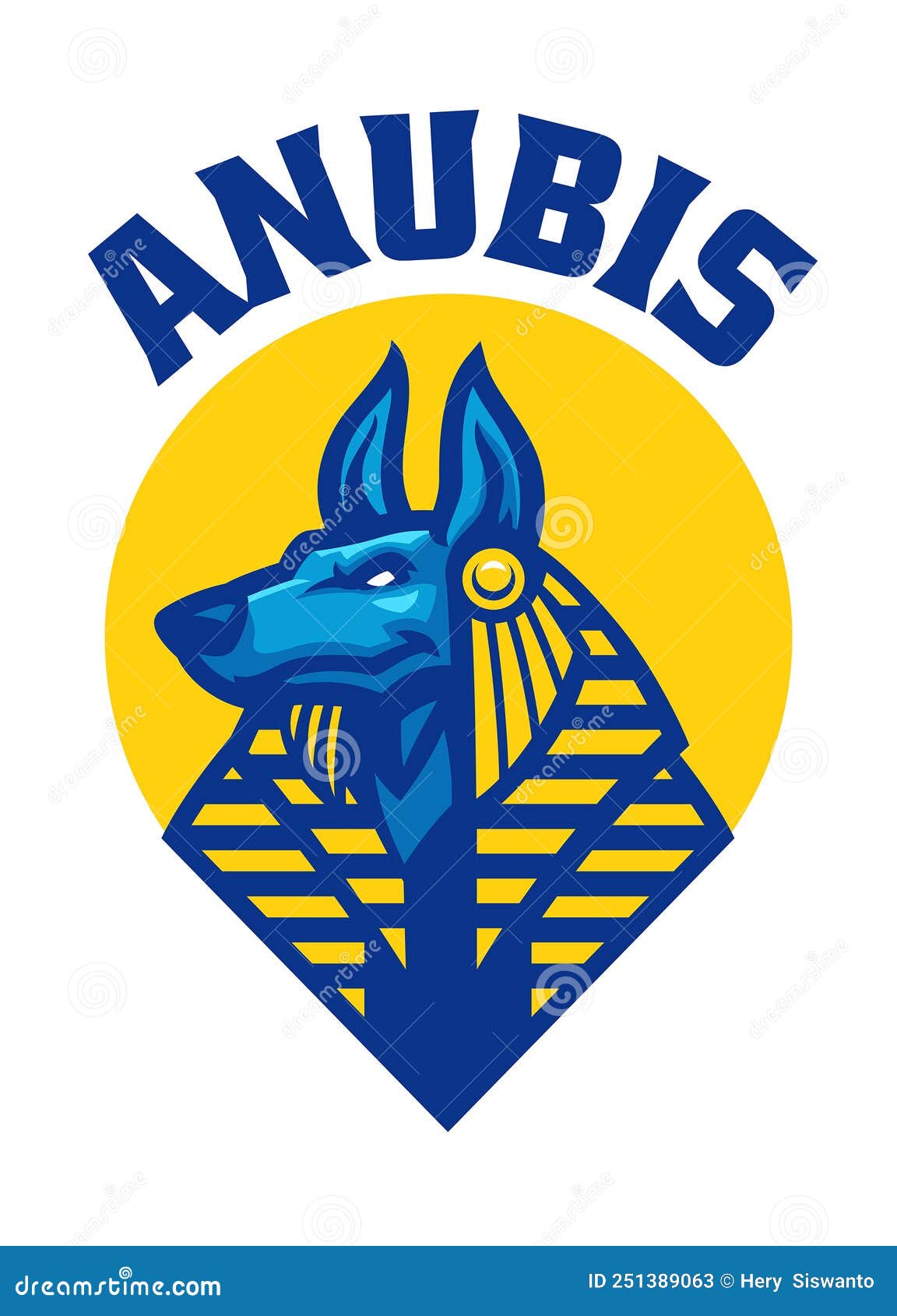 Anubis Head God of Egypt Logo Stock Vector - Illustration of ancient ...