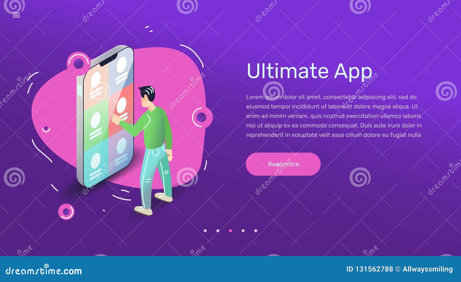 Vector App User Design Concept for Banner or Web Site. Flat Art with ...