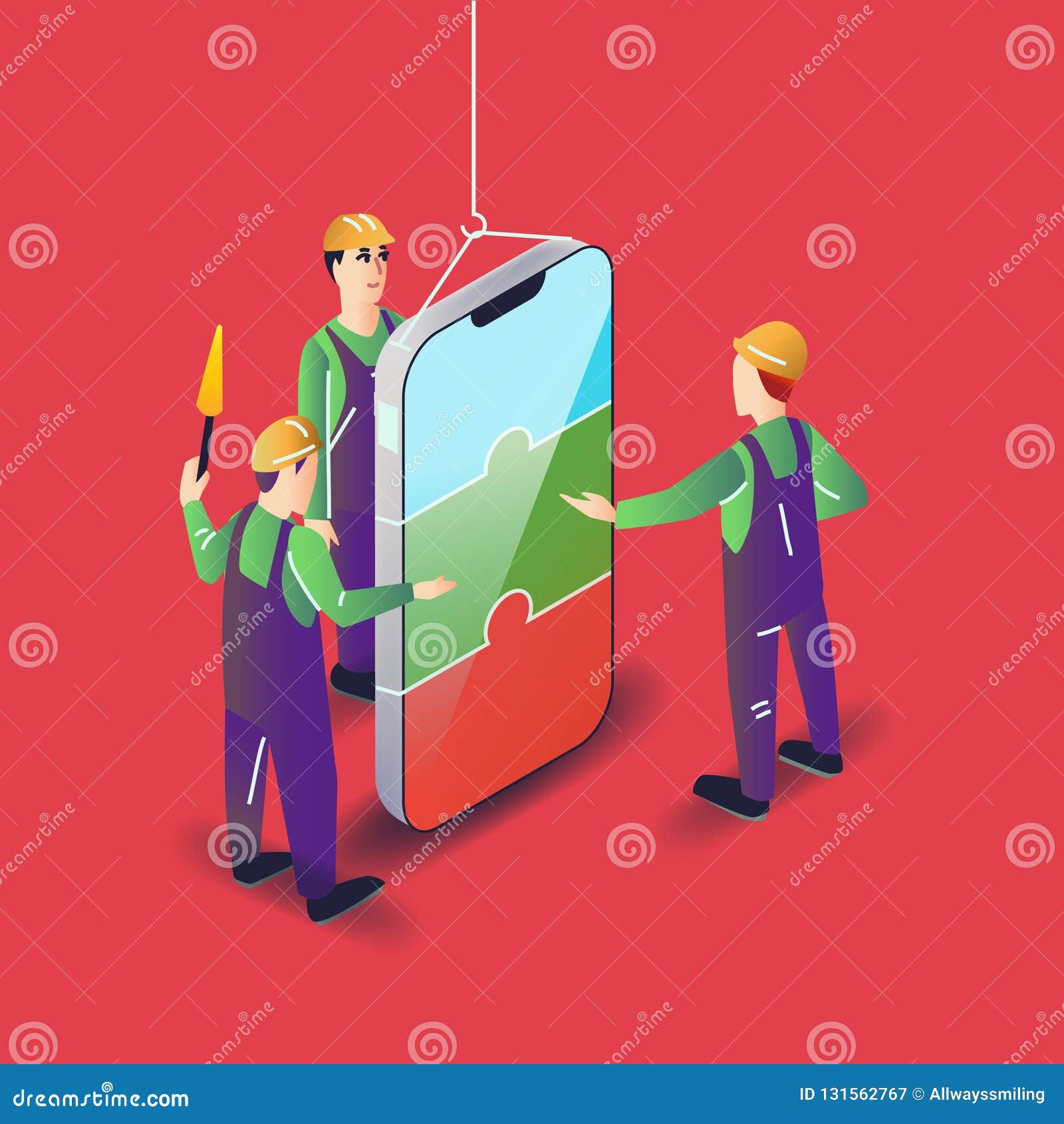Vector App User Illustration. Flat Art with Smartphone Mobile ...