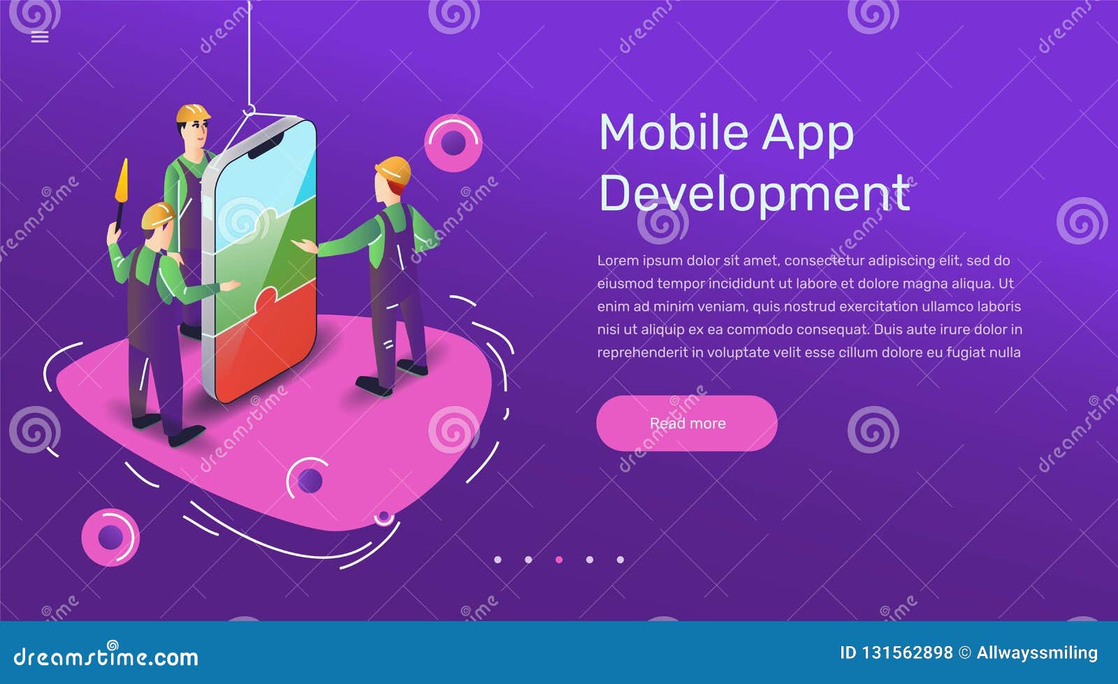 Vector App User Illustration. Flat Art with Smartphone Mobile ...