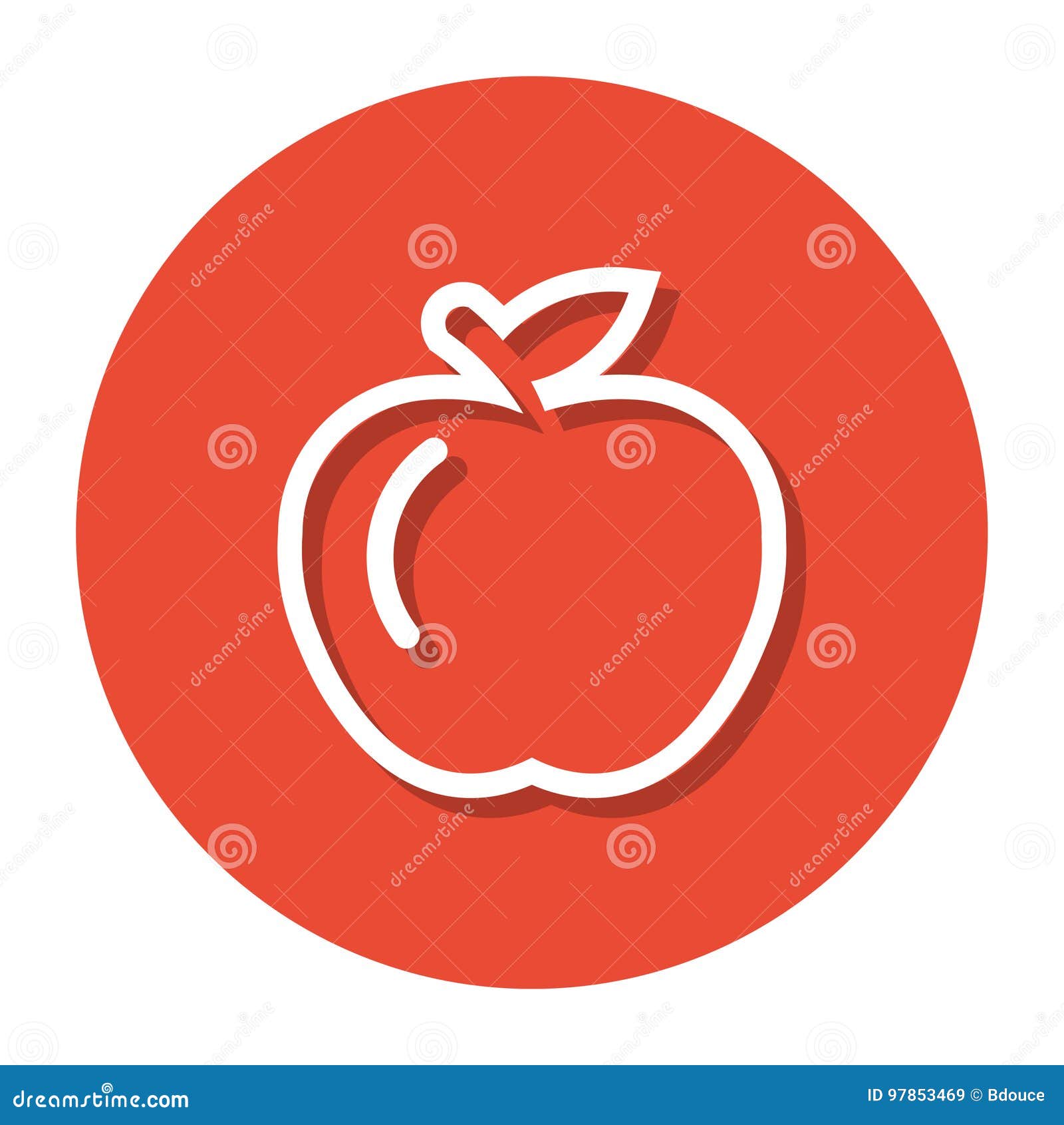 Vector Apple within a Circle Line Icon Stock Vector - Illustration of ...