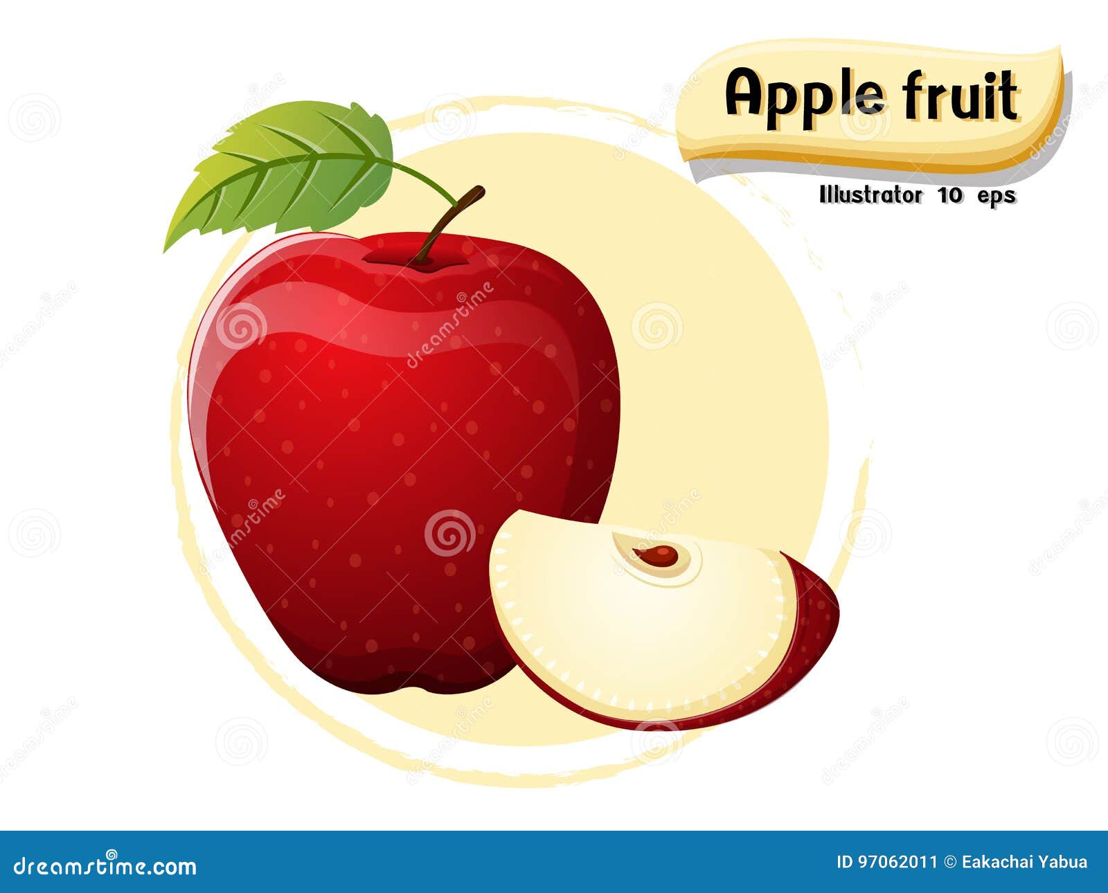 Vector Apple Fruit Isolated on Color Background,illustrator 10 Eps ...