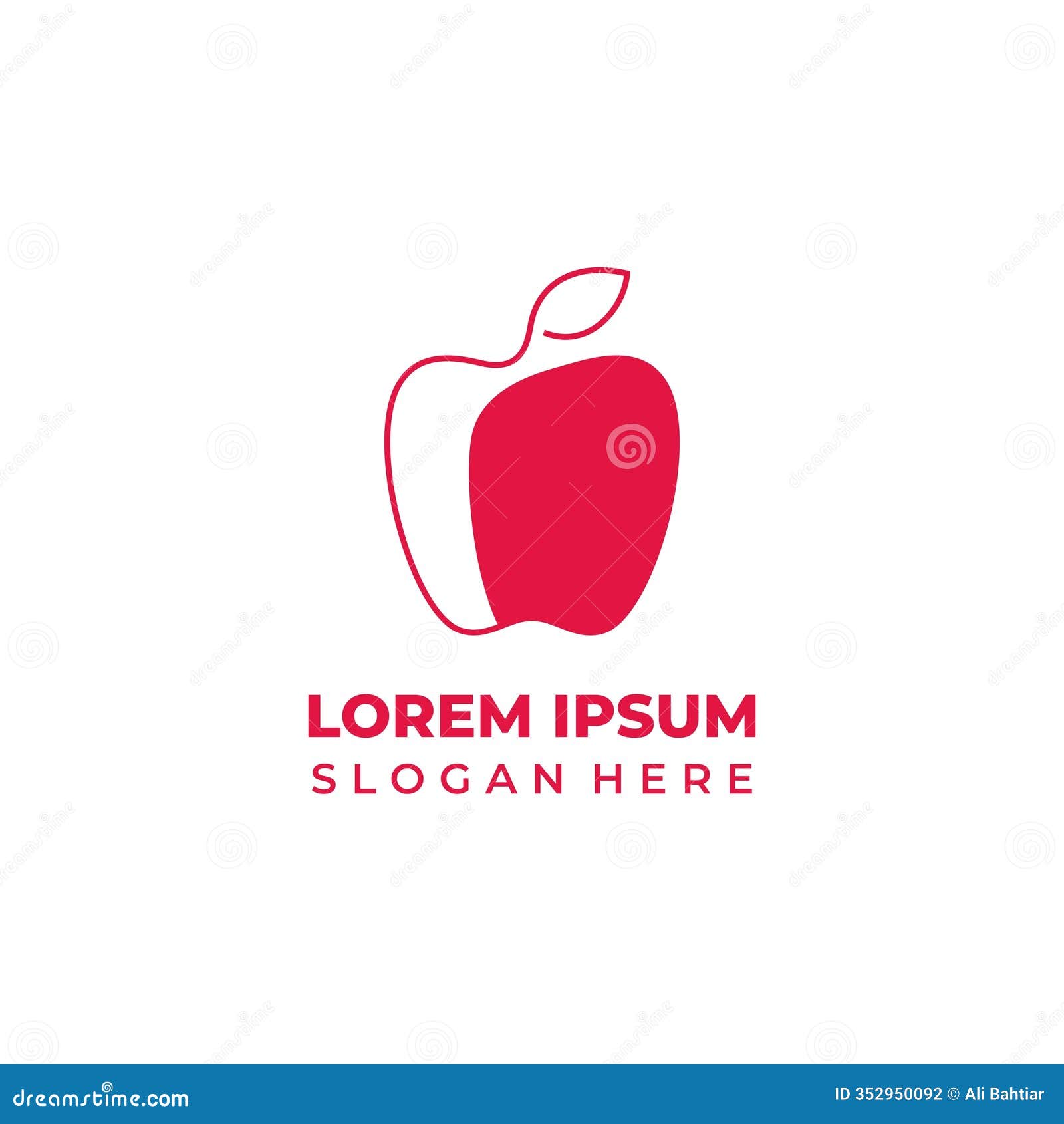 Vector Apple Logo, Lineart Style Stock Illustration - Illustration of ...