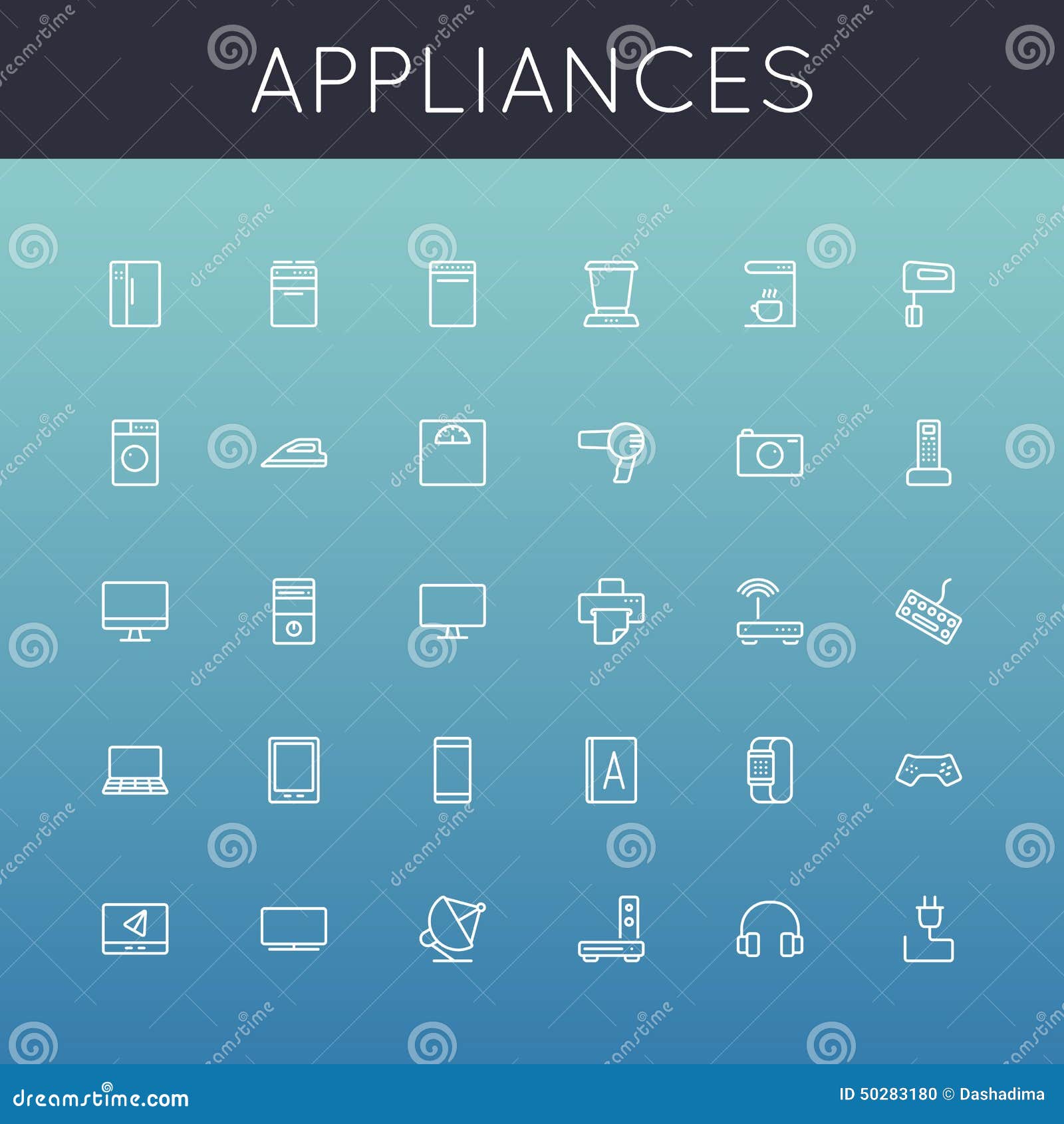 Office Appliances Icons Stock Illustrations – 464 Office Appliances ...