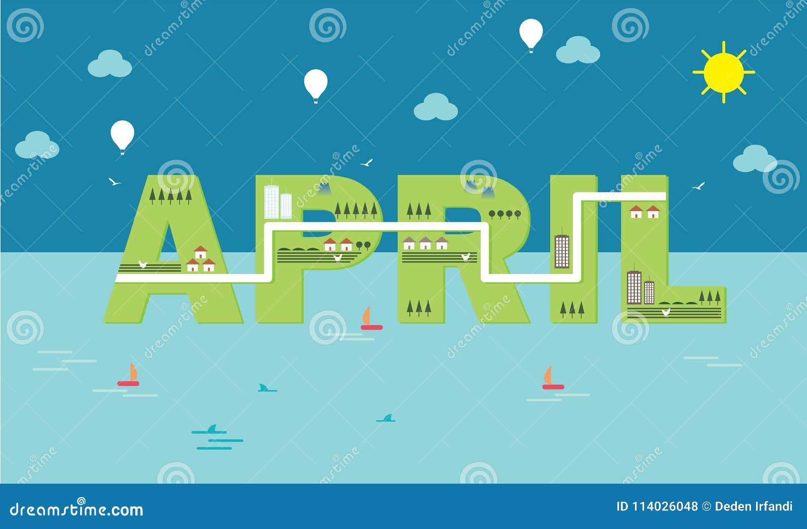 Vector April Infographic Wallpaper Stock Illustration - Illustration of ...