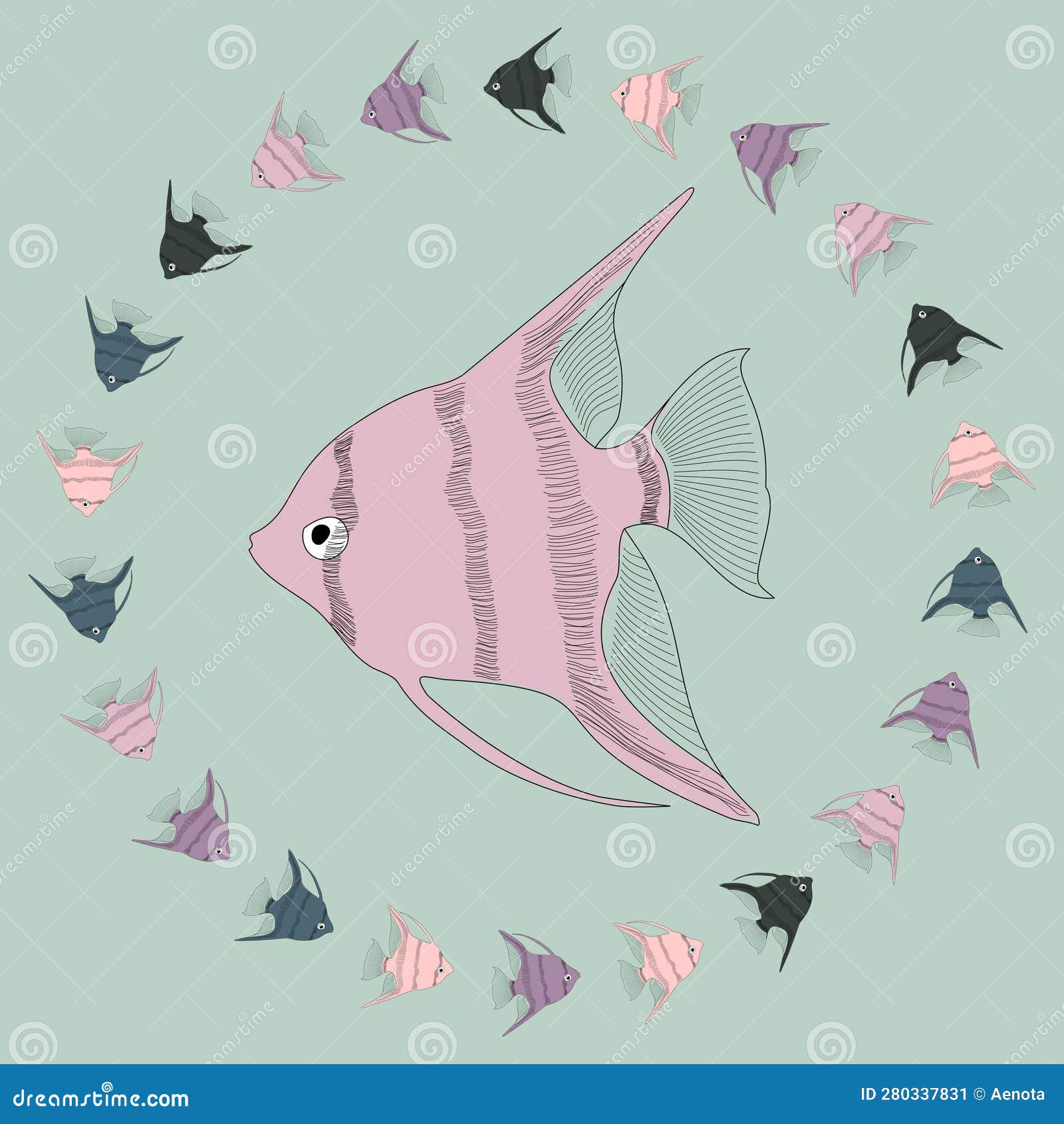 Vector Aquarium Fish Angelfish Stock Vector - Illustration of ...