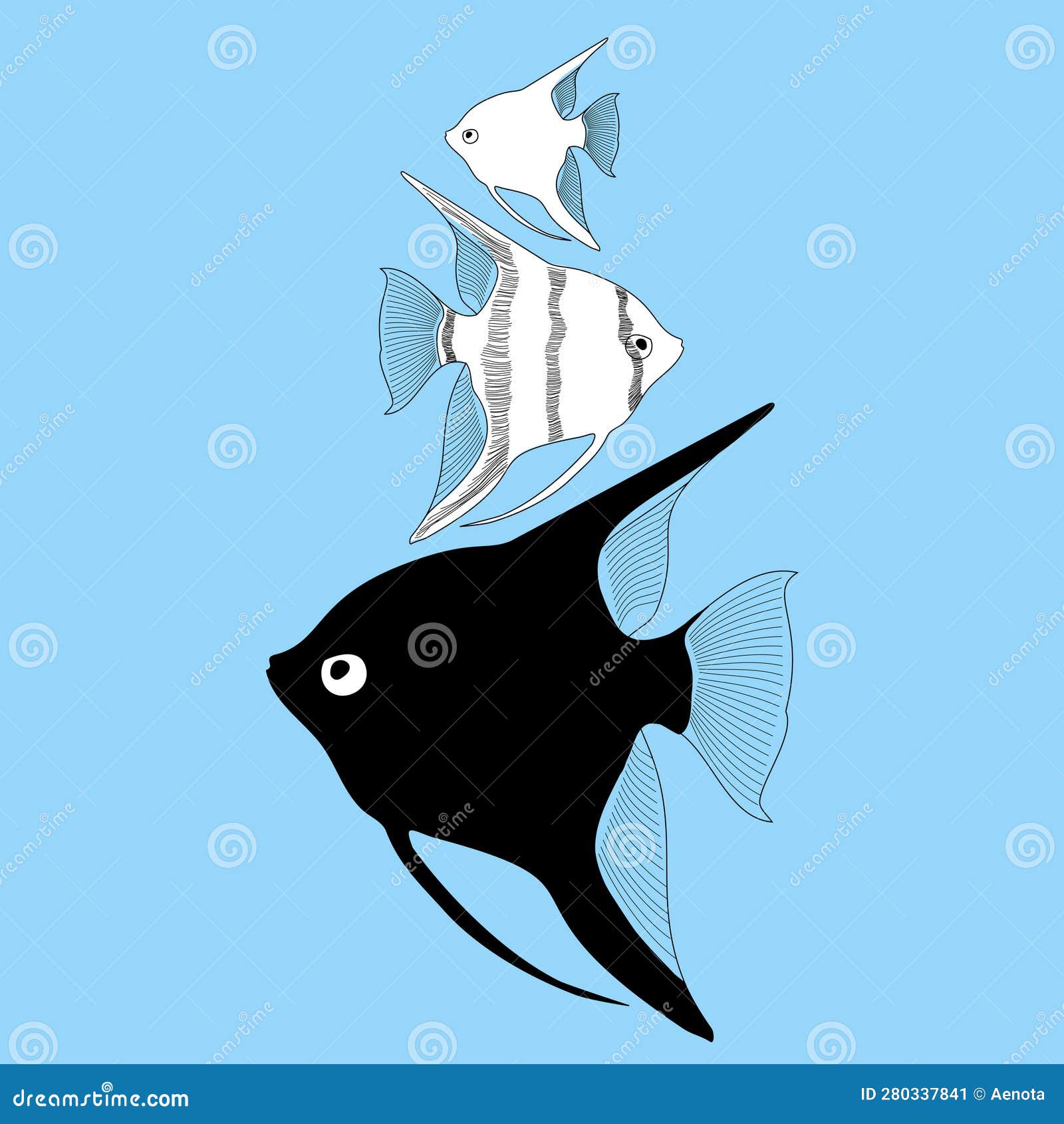 Vector Aquarium Fish Angelfish Stock Vector - Illustration of ...