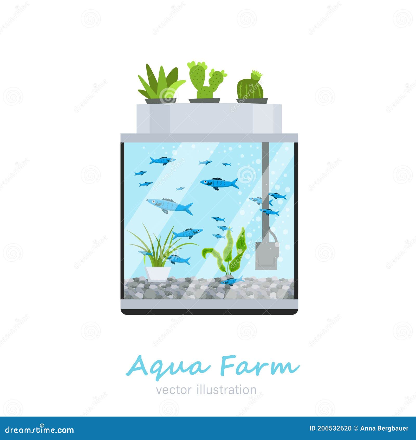 Vector aquarium image stock illustration. Illustration of filter ...