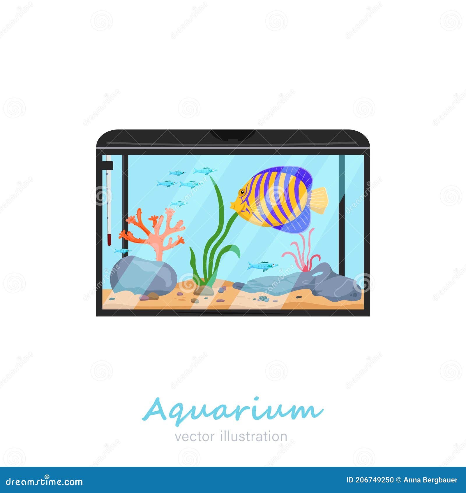 Rectangle Fish Tank Cartoon