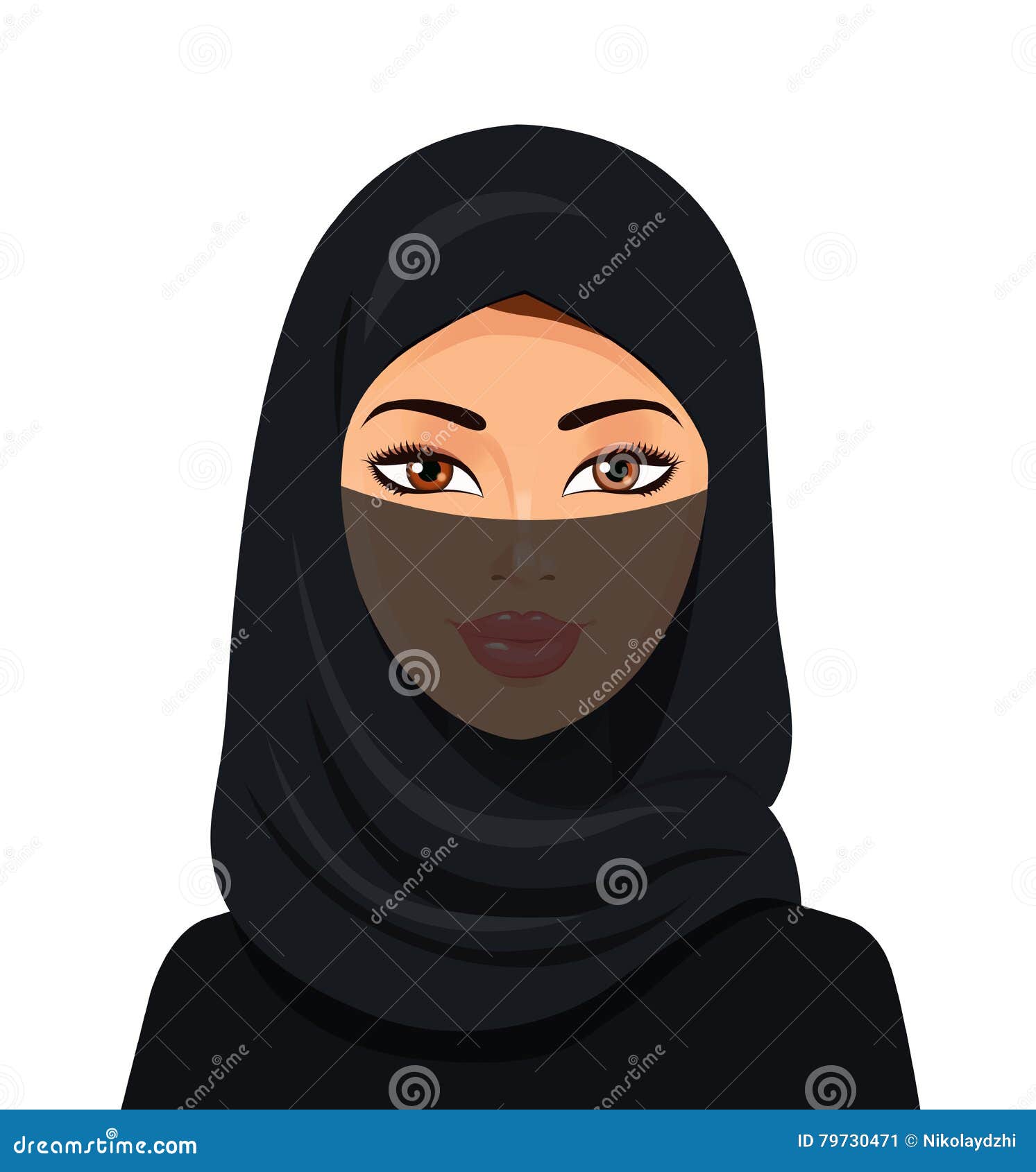 Vector - Arab Woman in Traditional Clothes. Vector Illustration Stock ...