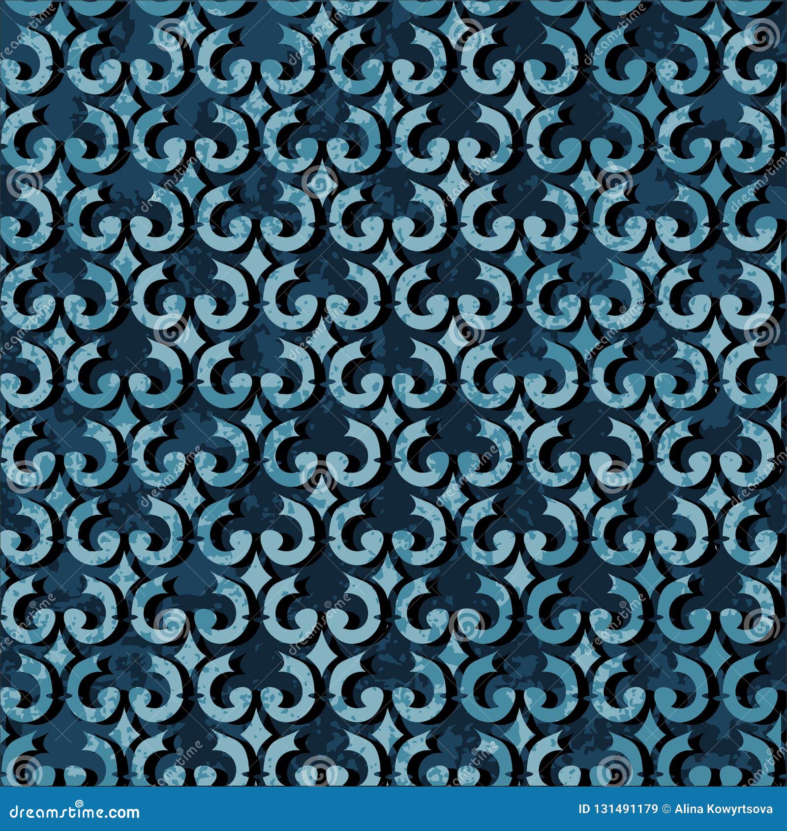 Vector Arabic Pattern on a Blue Background Stock Illustration ...