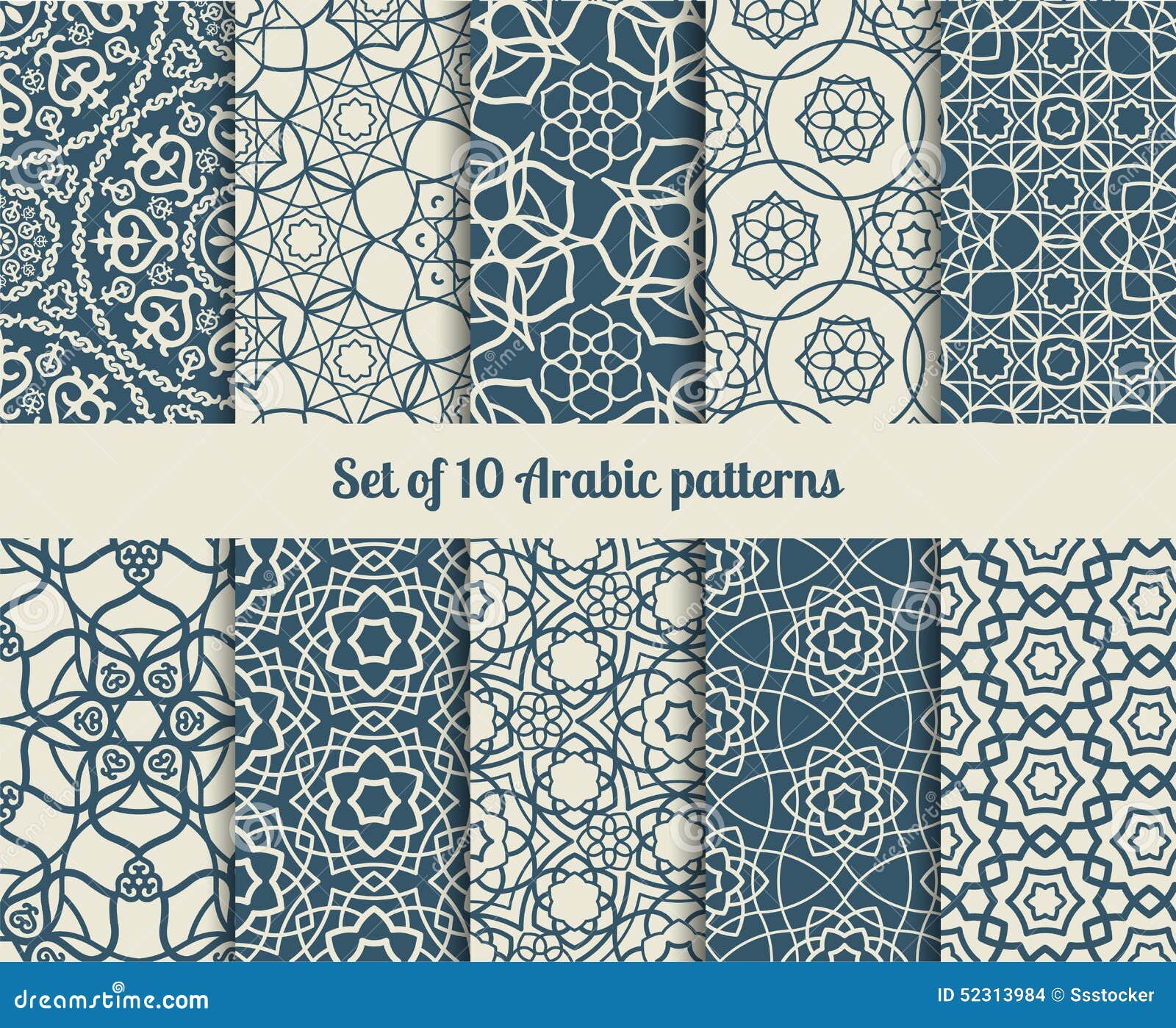 Vector arabic patterns stock vector. Illustration of design - 52313984