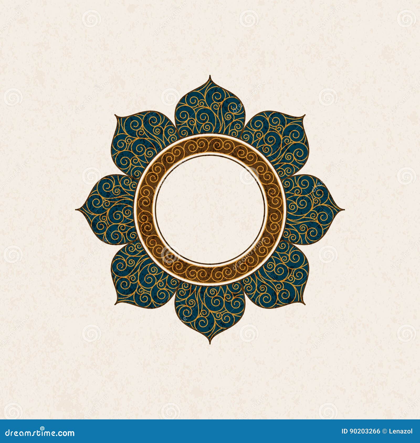 Vector Arabic Vintage Frame in a Form of a Frame with Colorful ...