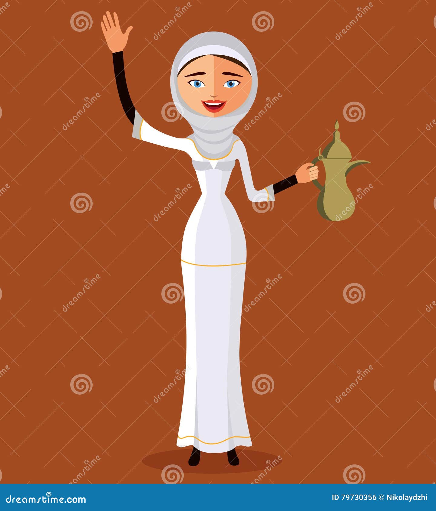 Vector - Arabic Woman Character Image. Stock Vector - Illustration of ...