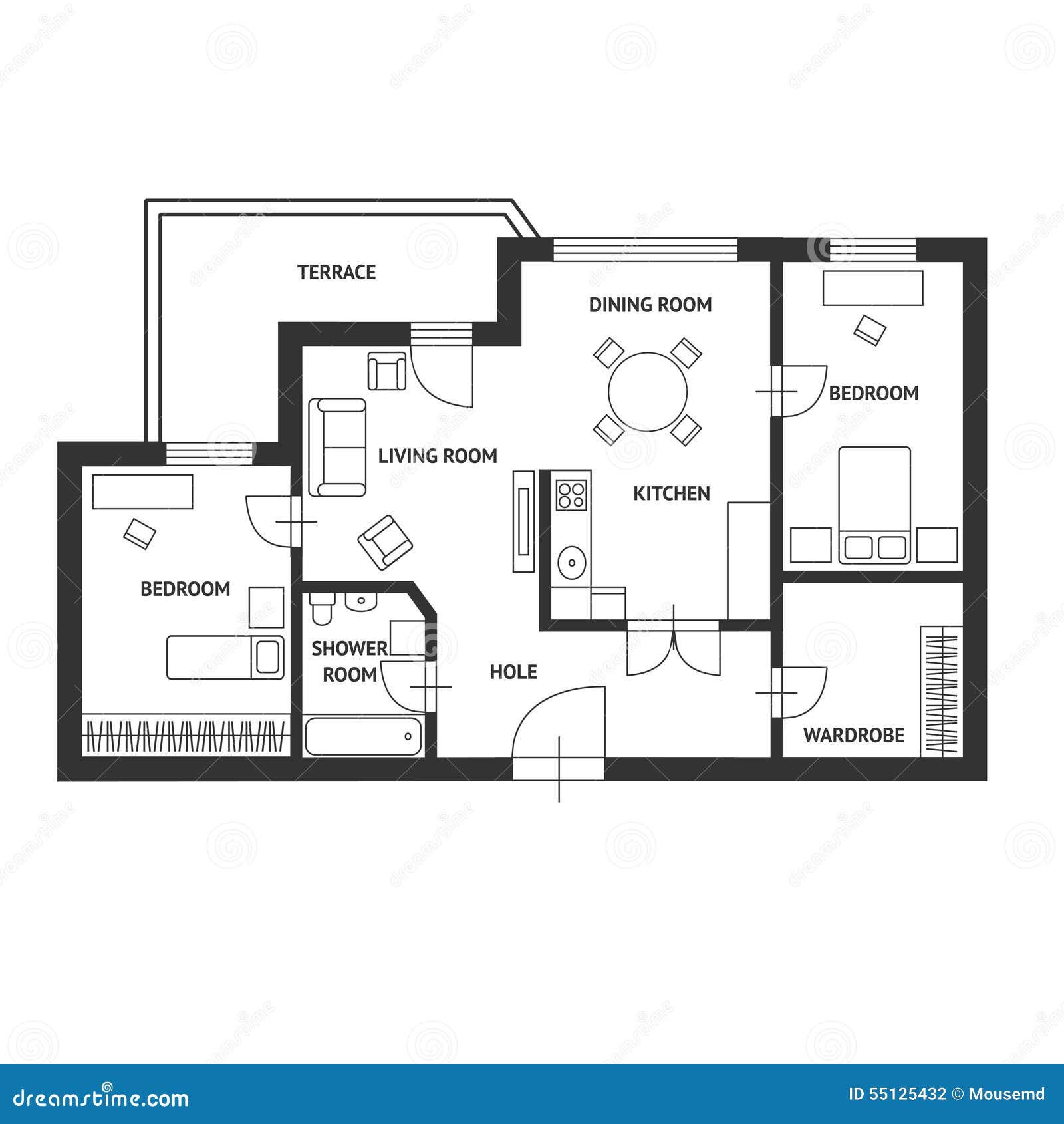 Architect Plan Furniture Flat Design Stock Illustrations – 2,914 ...