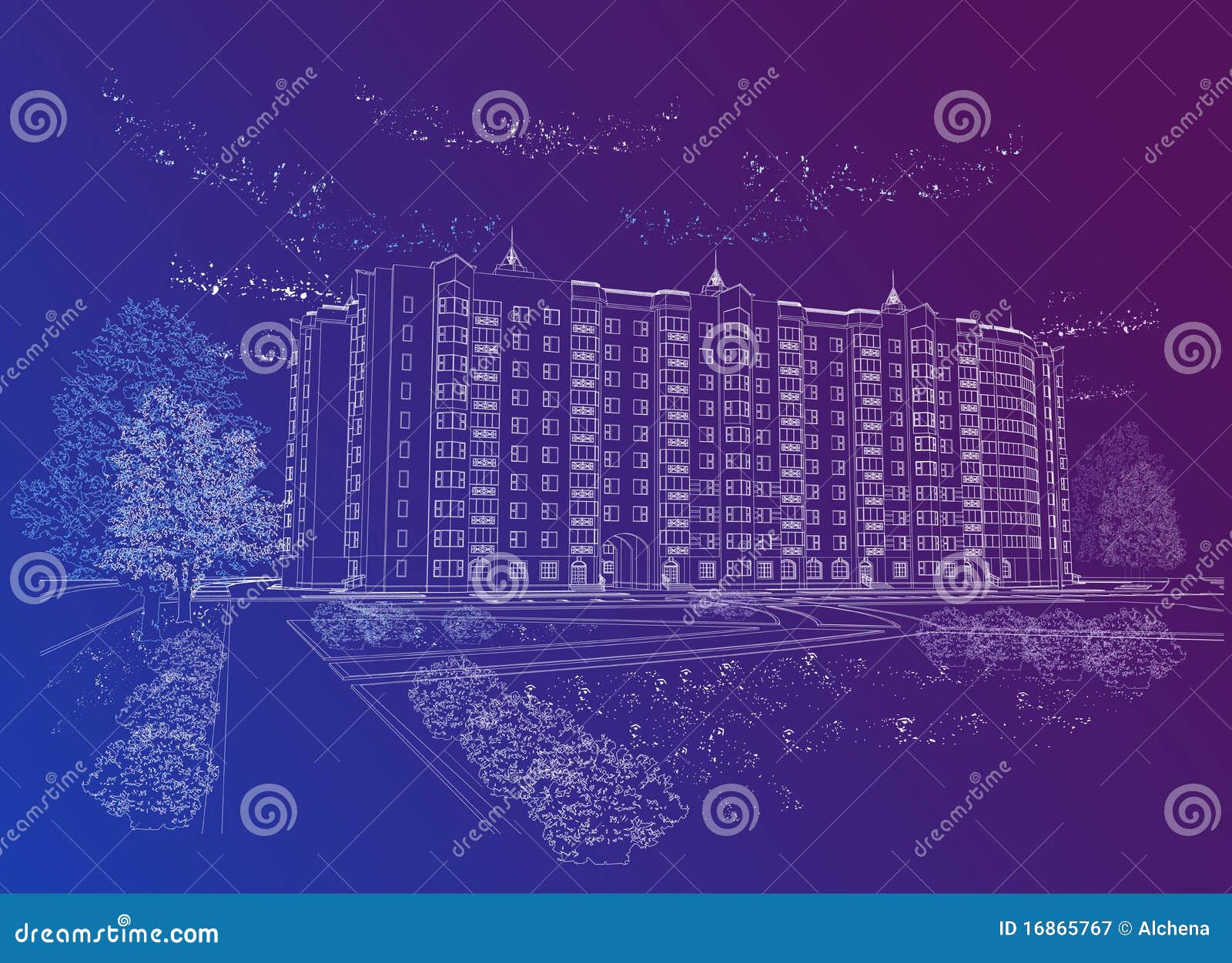 Vector Architectural Background with Building Stock Vector ...